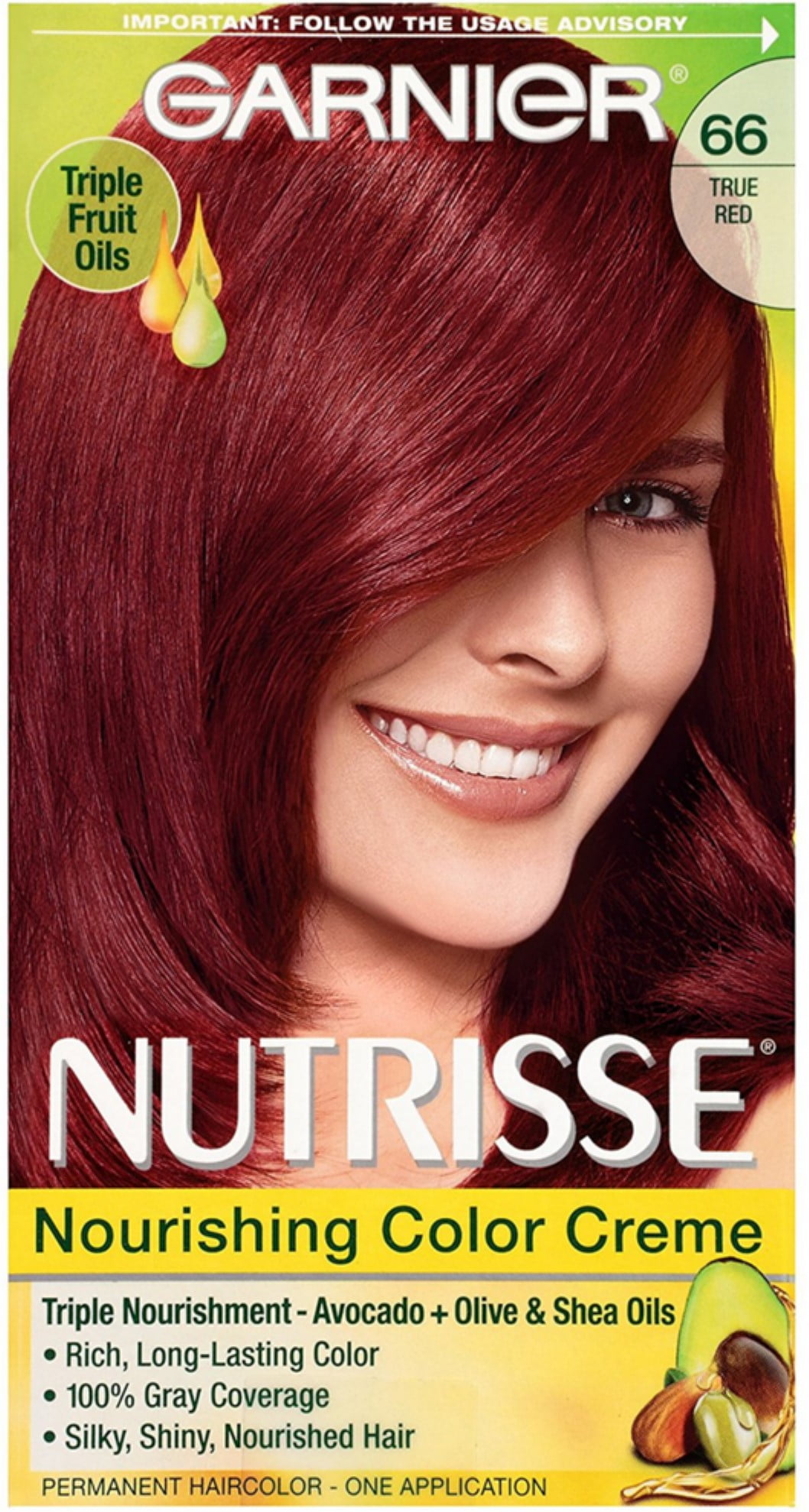 Garnier Nutrisse Nourishing Color Creme, True Red [66] 1 ea (Pack of 4 ...