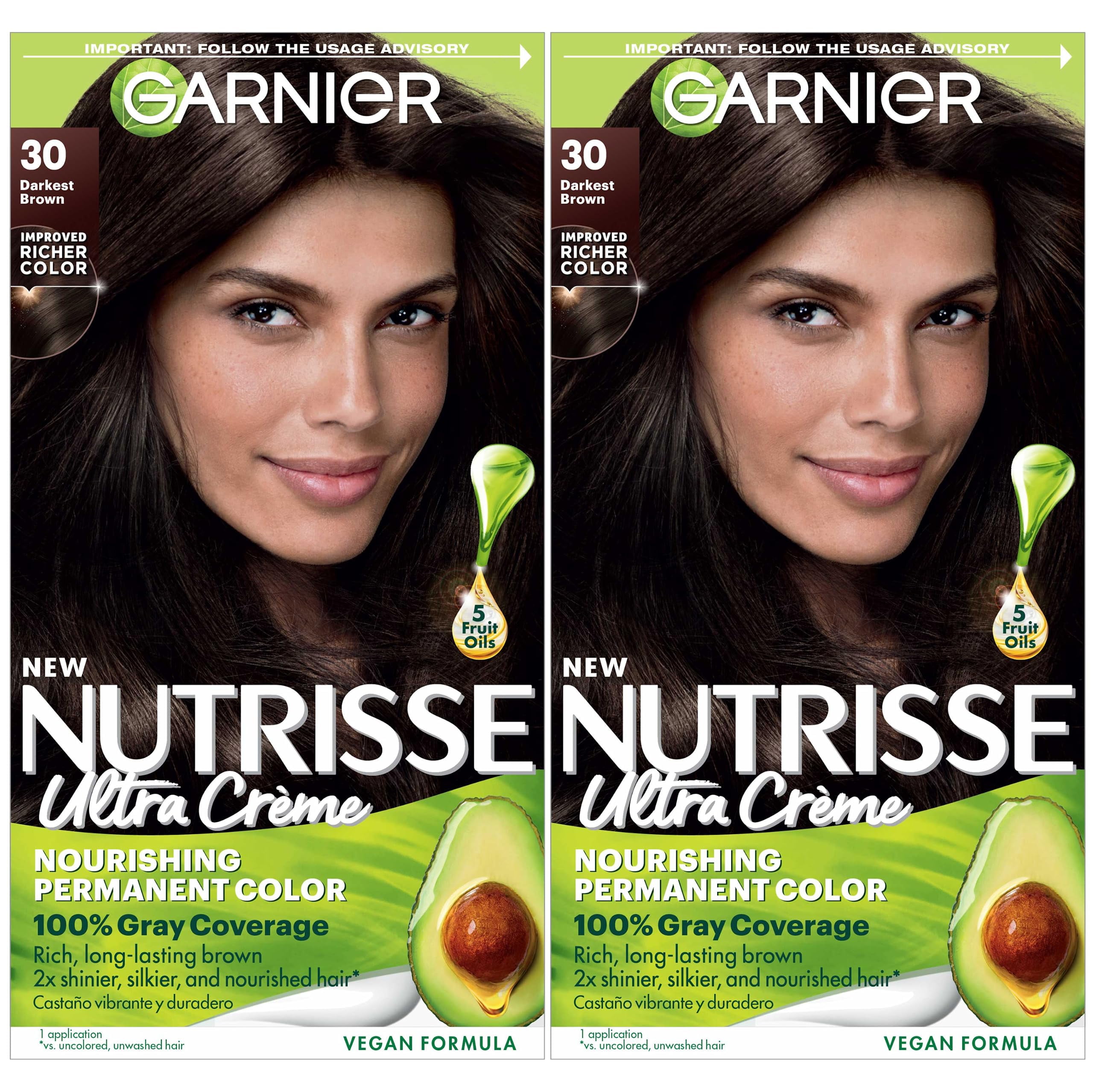 Garnier Nutrisse Nourishing Creme Hair Color - 30 Darkest Brown (Sweet ...