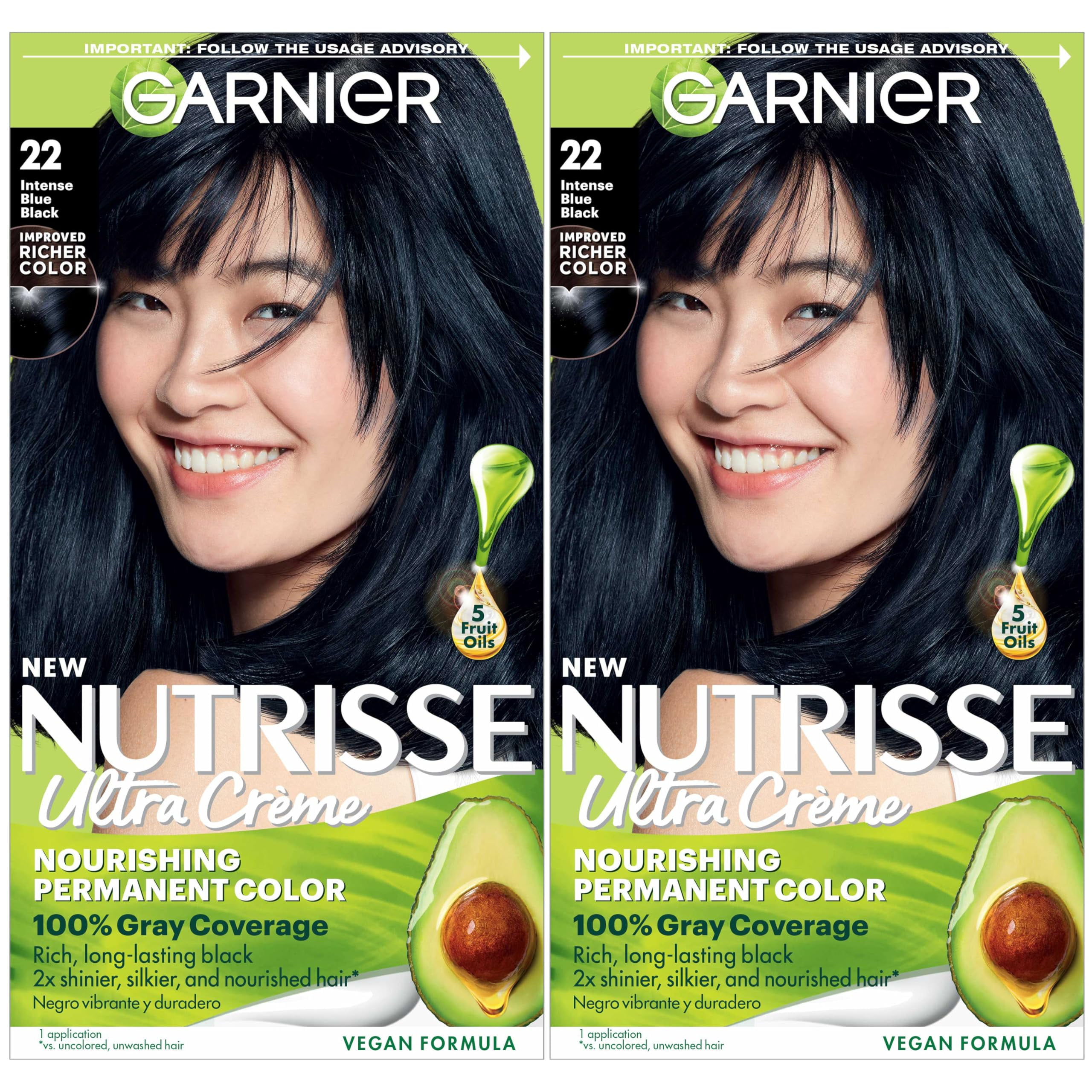 Garnier Nutrisse Nourishing Creme: Intense Blue Black (Mulberry) Hair ...