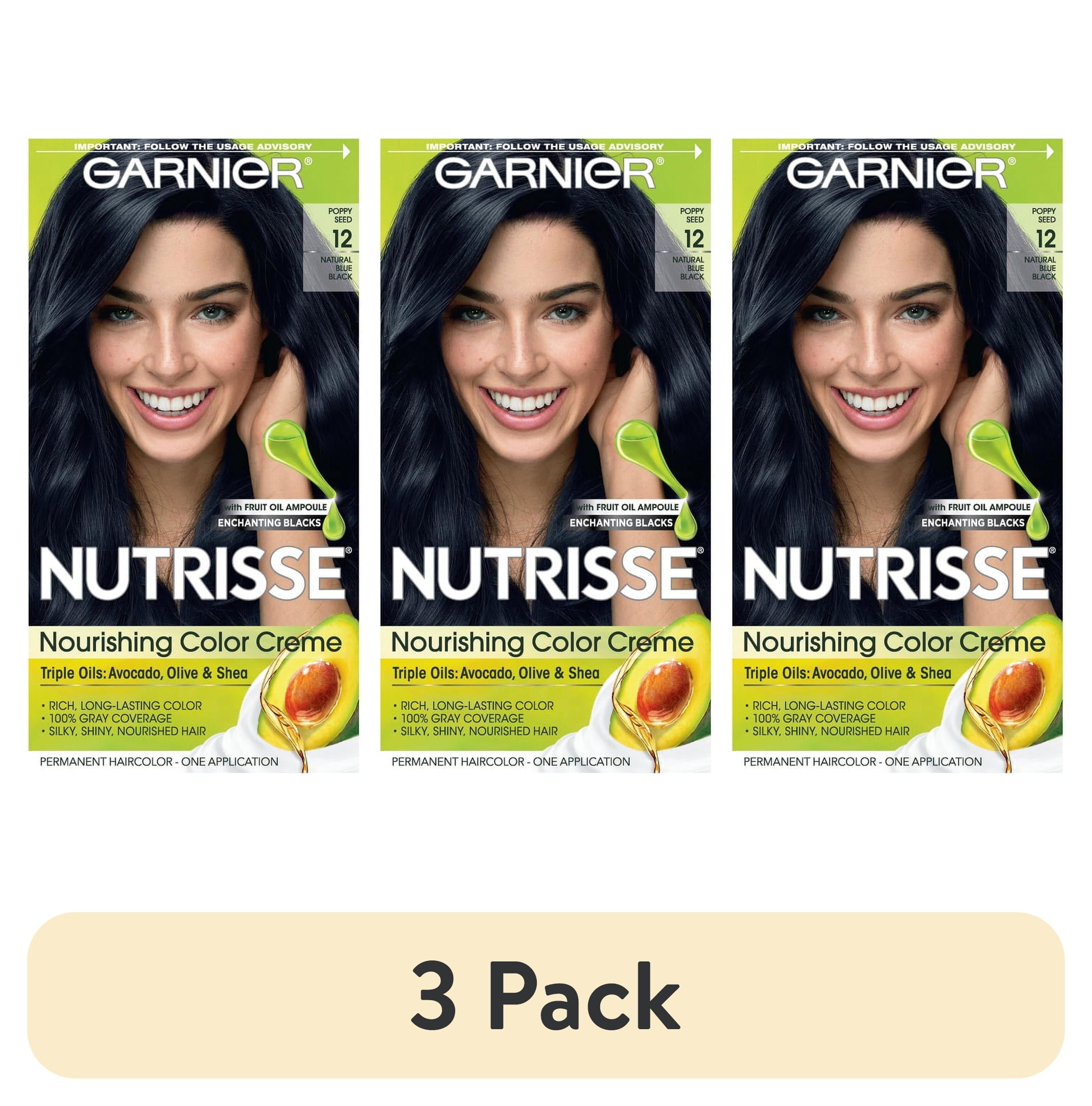 (3 pack) Garnier Nutrisse Nourishing Hair Color Creme, 012 Natural Blue ...