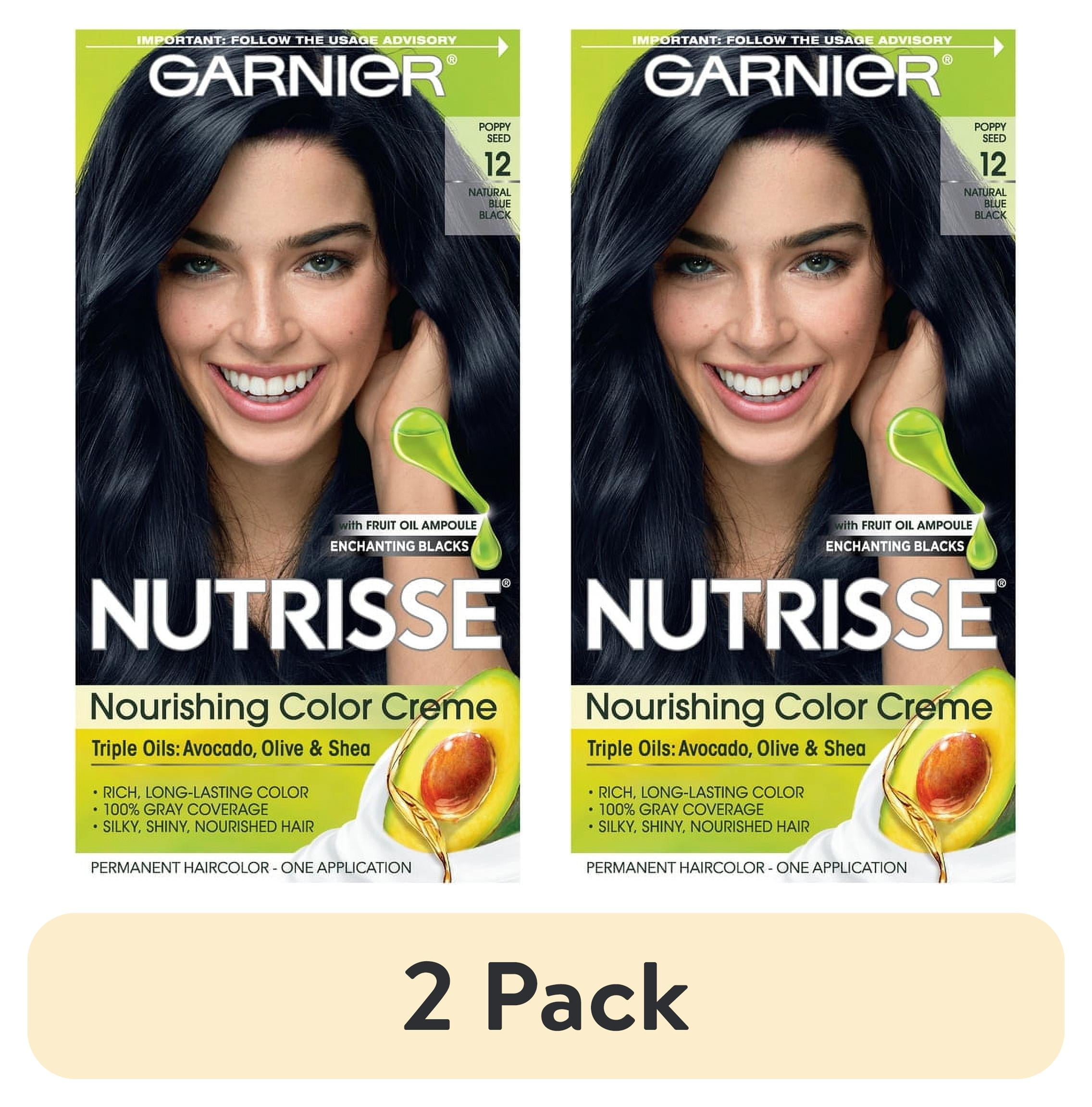 (2 pack) Garnier Nutrisse Nourishing Hair Color Creme, 012 Natural Blue ...