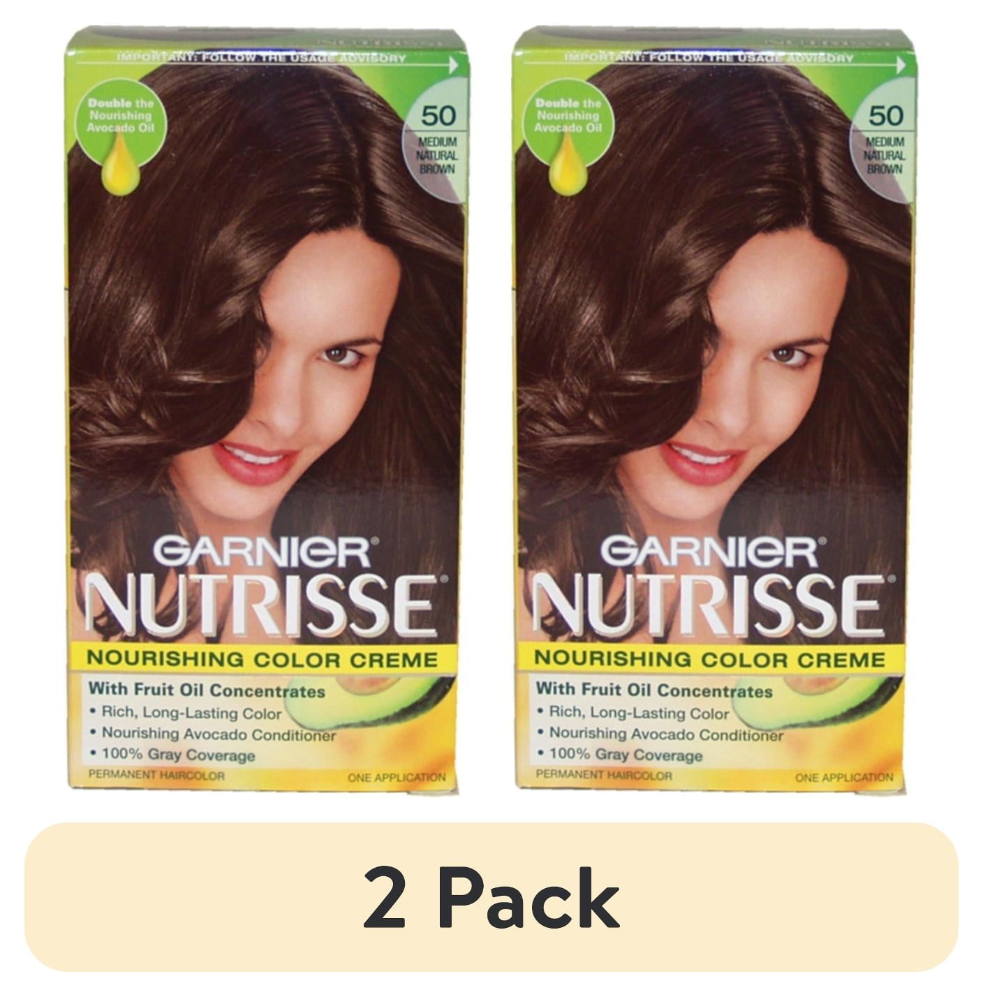 (2 pack) Garnier Nutrisse Nourishing Adult Hair Color Creme, 050 Medium ...