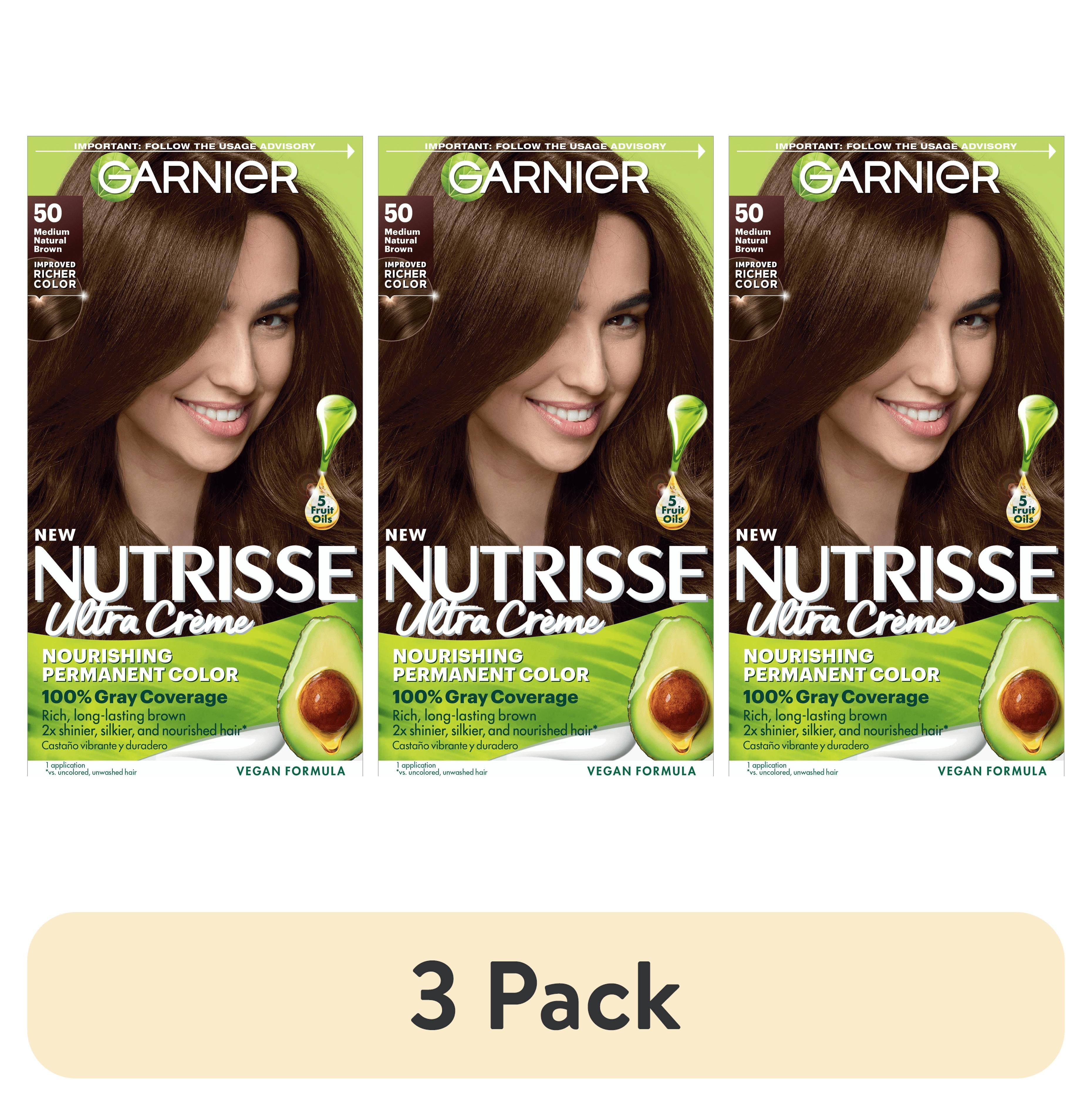 (3 pack) Garnier Nutrisse Nourishing Color Creme - 50 Medium Natural ...