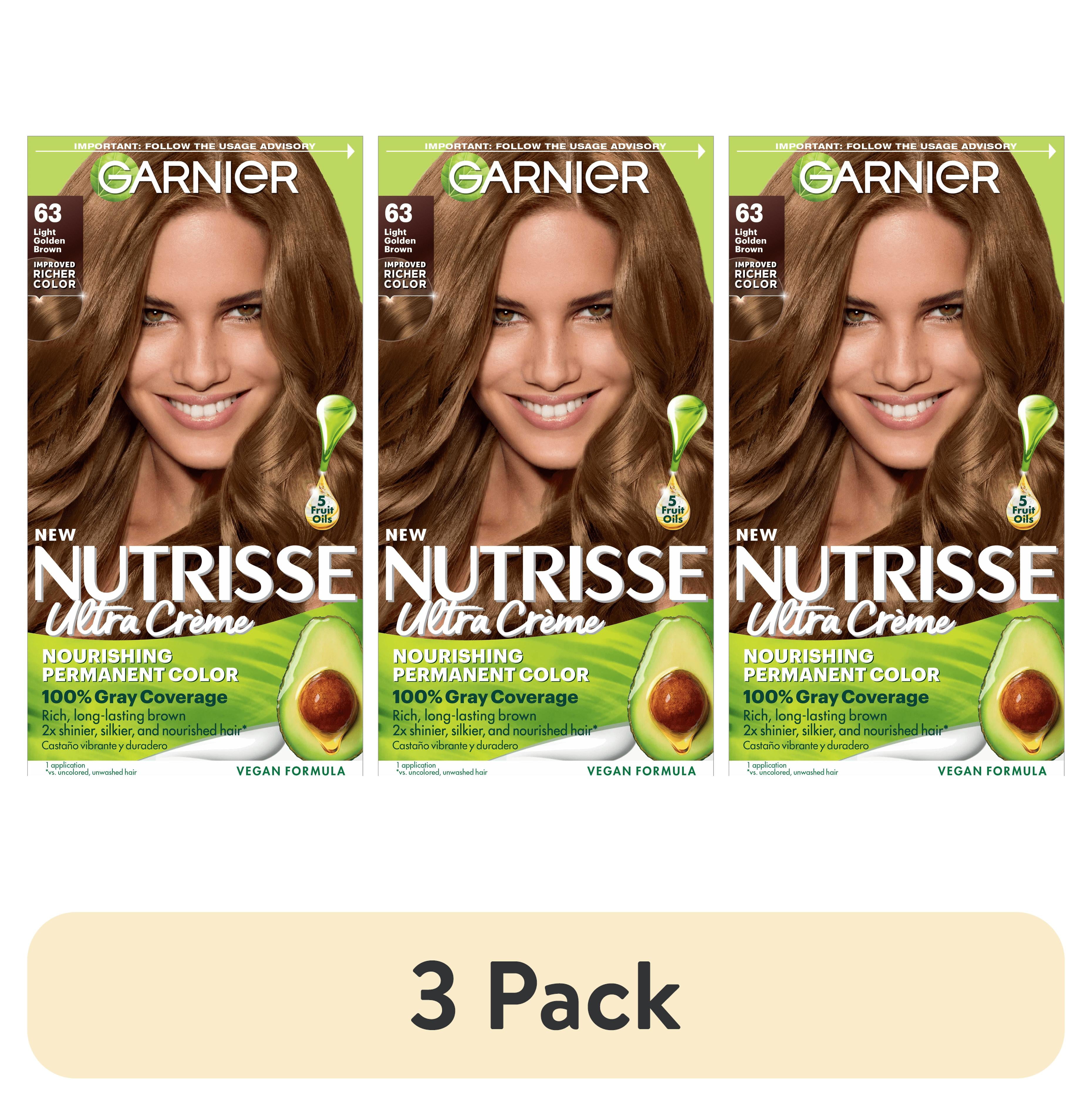 (3 pack) Garnier Nutrisse Nourishing Hair Color Creme, 063 Light Golden ...