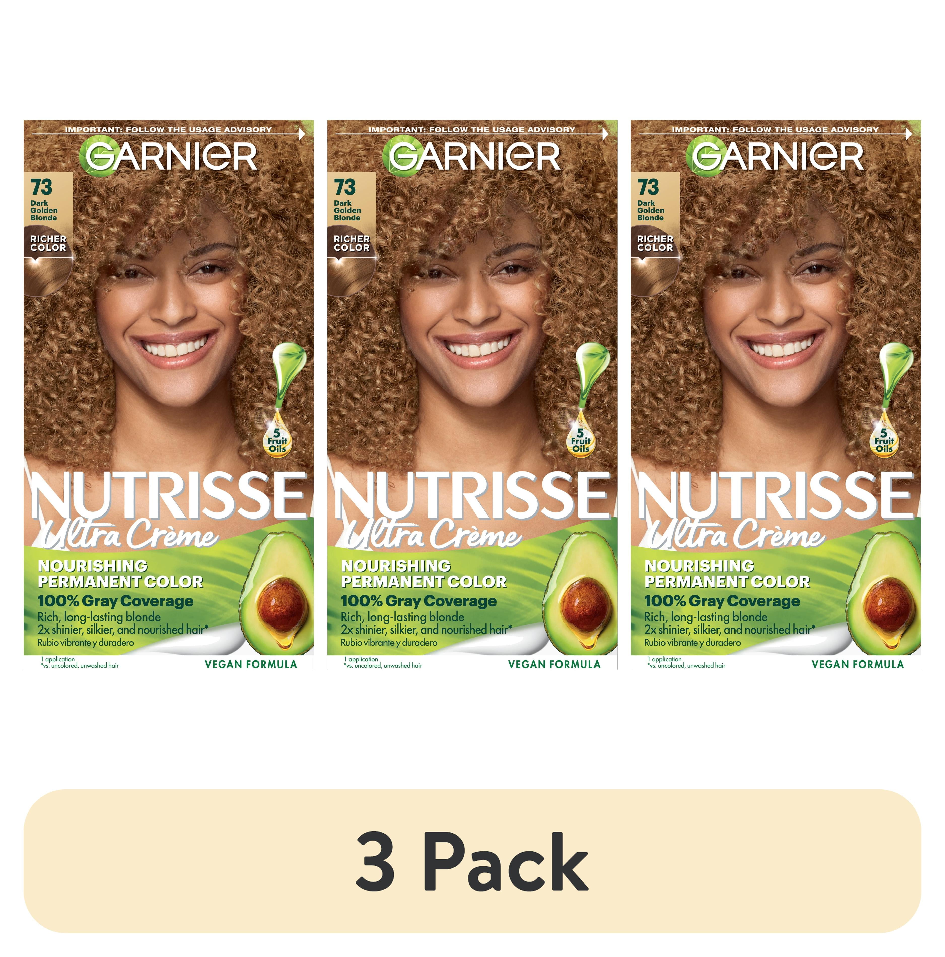 (3 pack) Garnier Nutrisse Nourishing Hair Color Creme, 073 Dark Golden ...