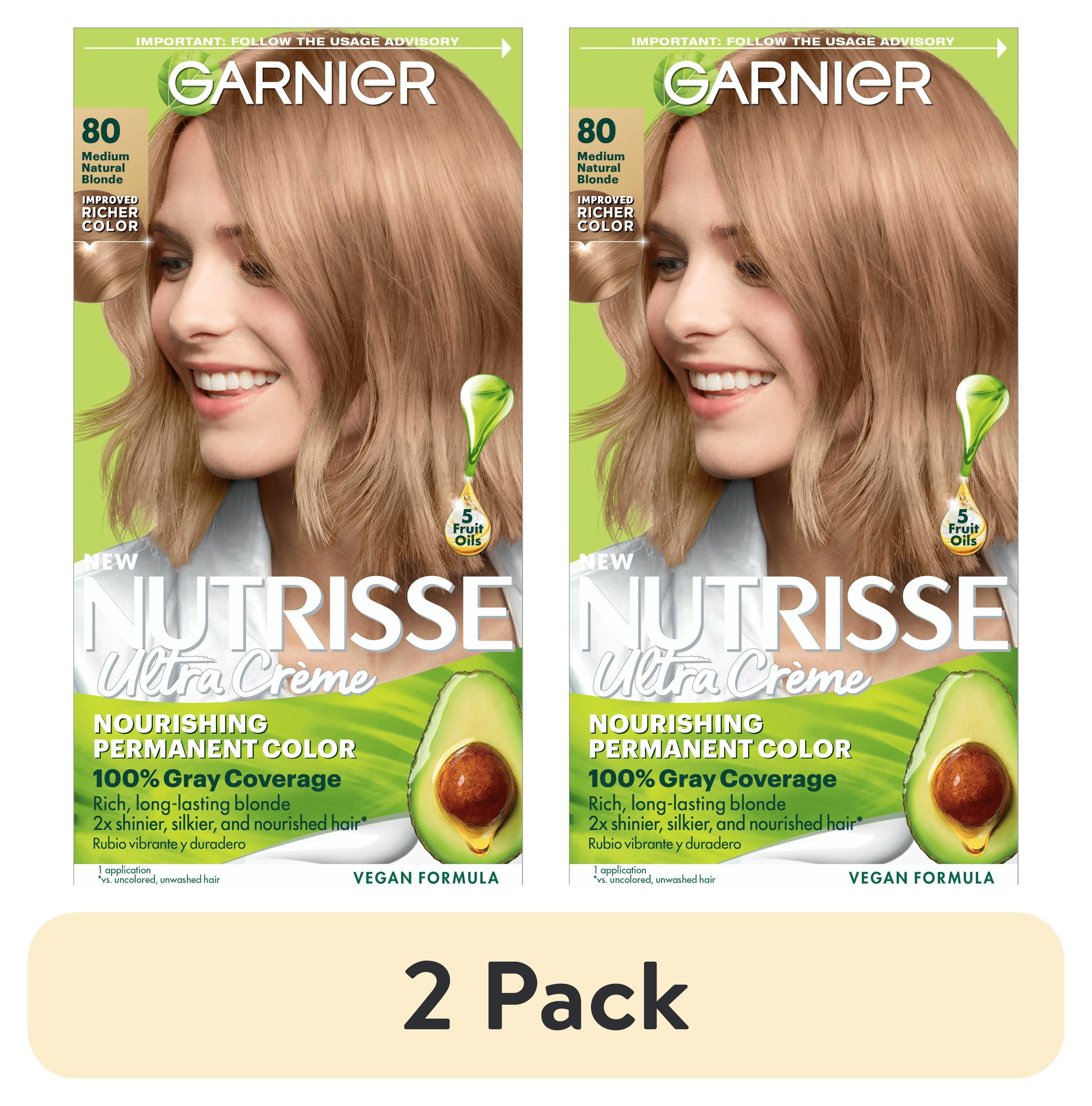 (2 pack) Garnier Nutrisse Nourishing Hair Color Creme, 080 Medium ...