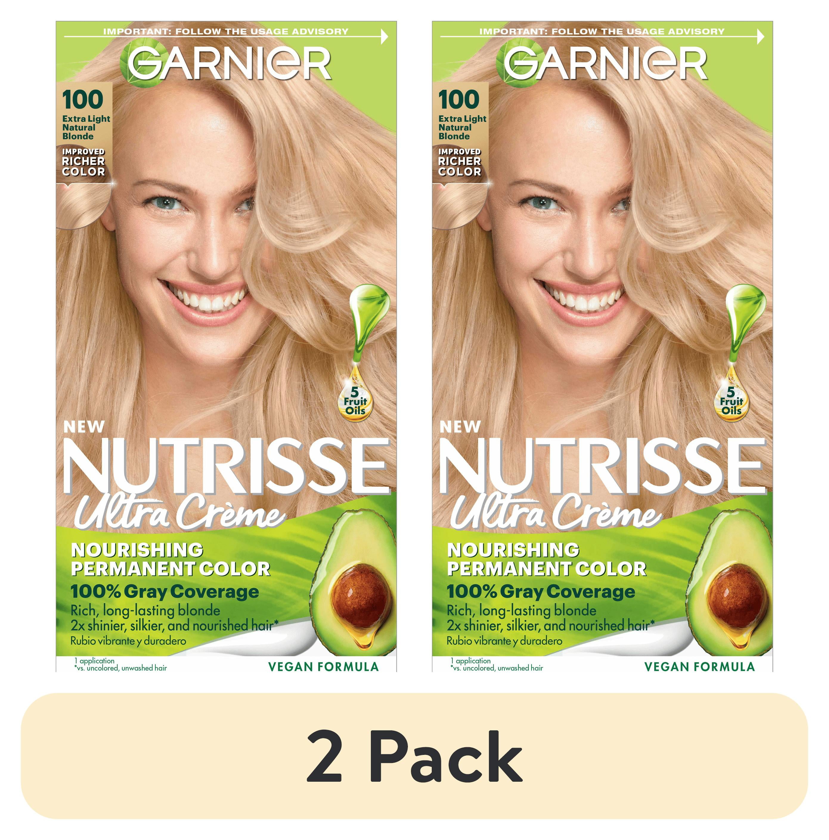 (2 pack) Garnier Nutrisse Nourishing Hair Color Creme, 100 Extra Light ...