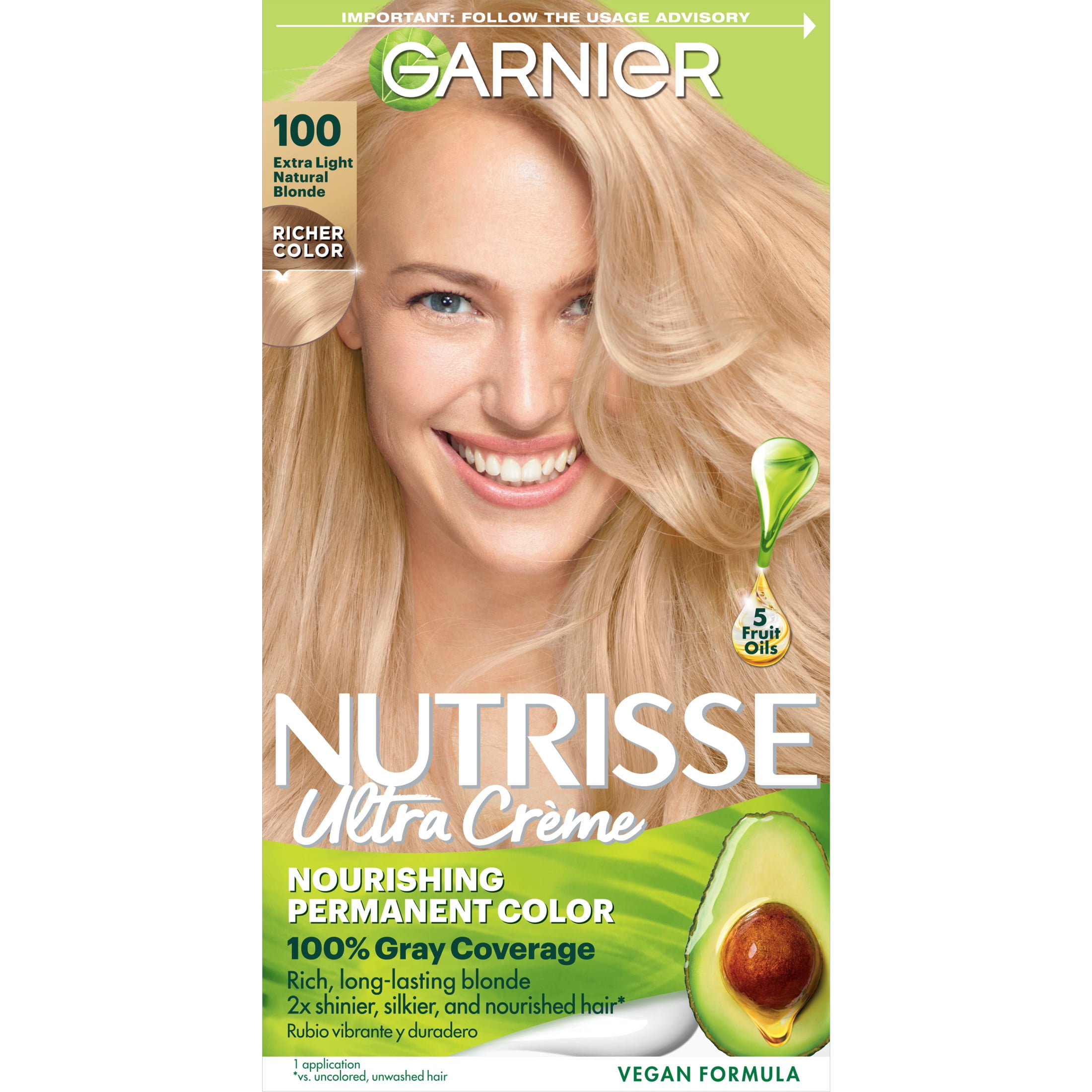 Garnier Nutrisse Nourishing Hair Color Creme 100 Extra Light Blonde ...