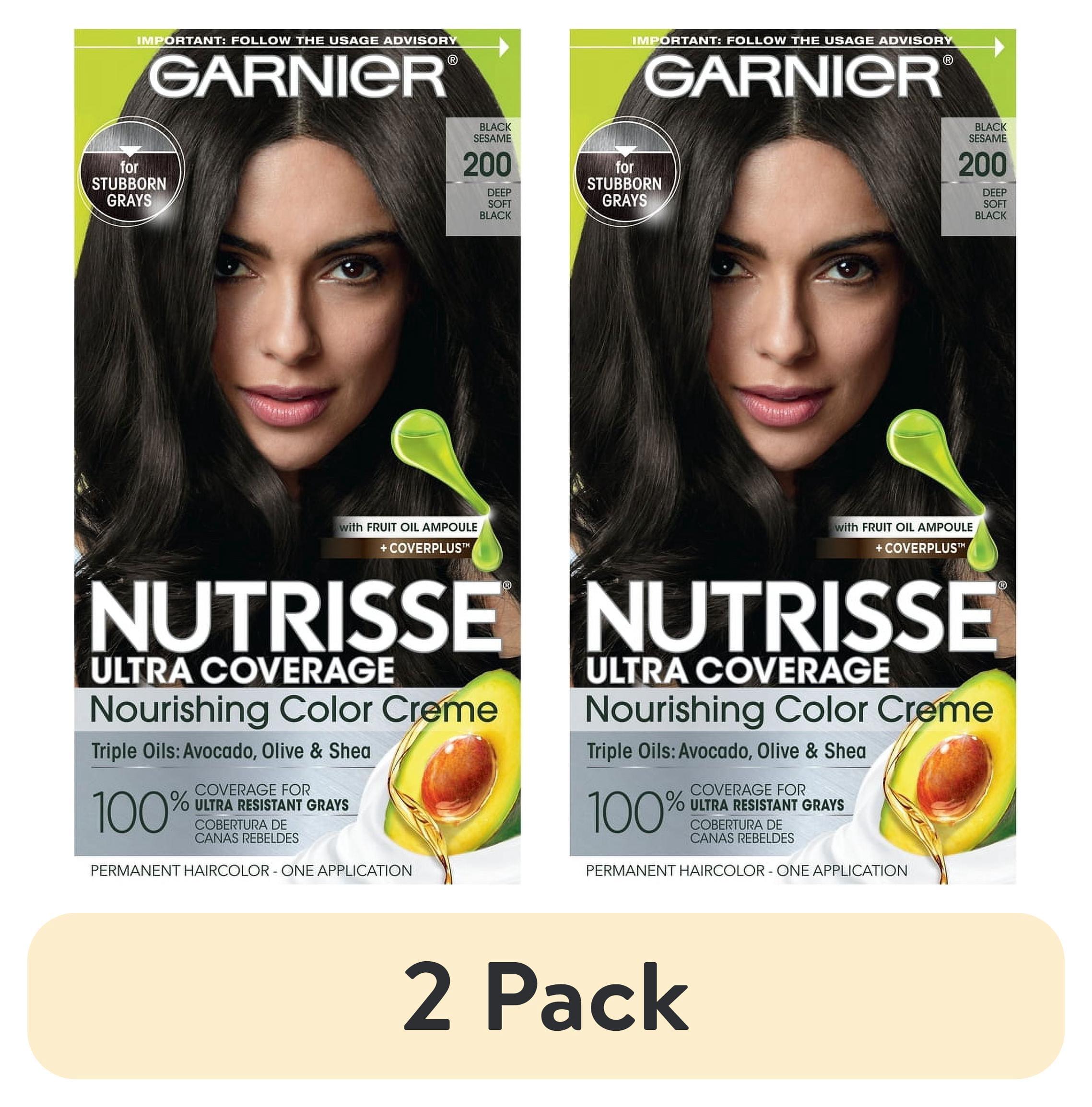 (2 pack) Garnier Nutrisse Nourishing Hair Color Creme, 200 Deep Soft ...