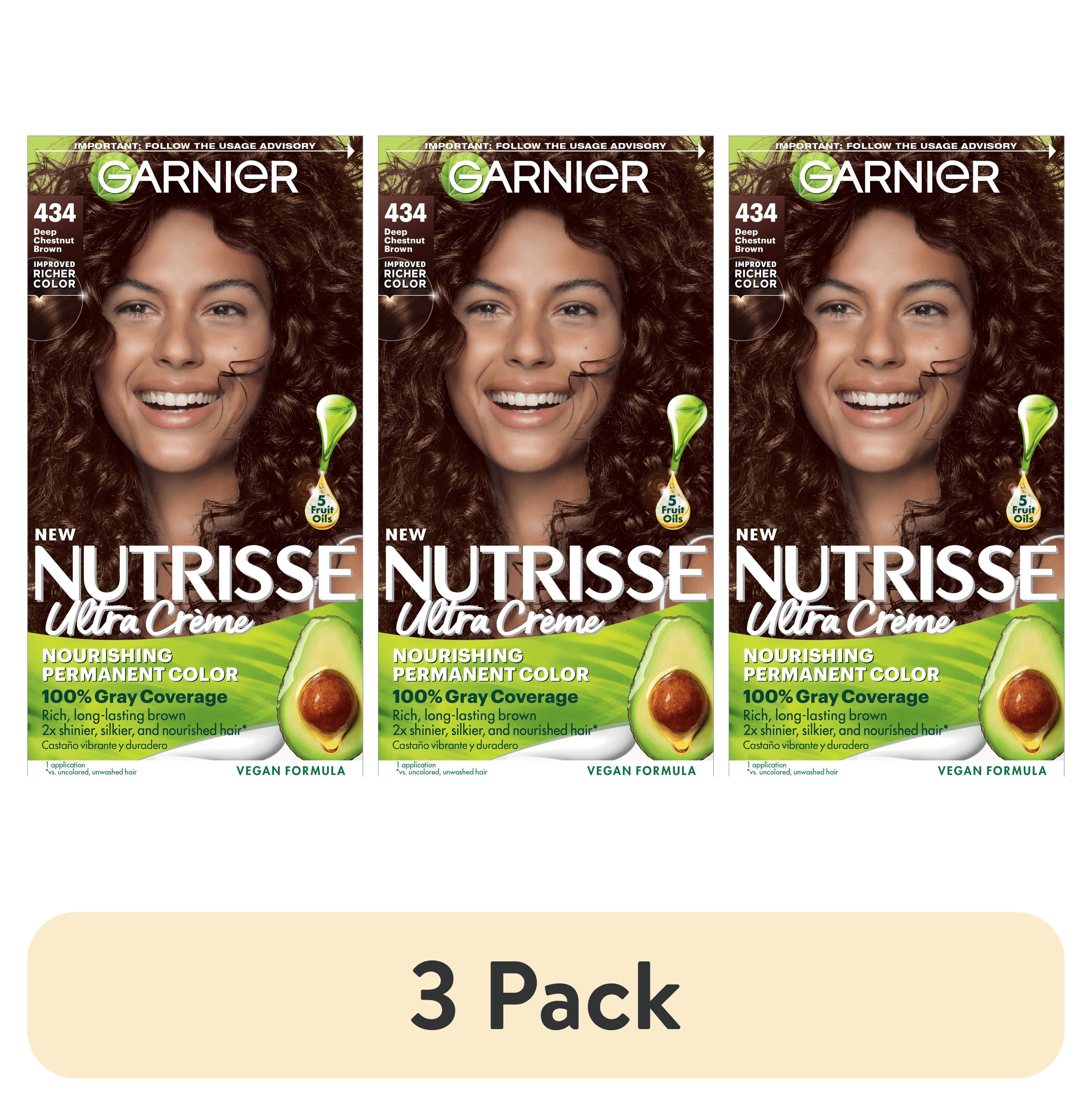 (3 pack) Garnier Nutrisse Nourishing Hair Color Creme, 434 Deep ...