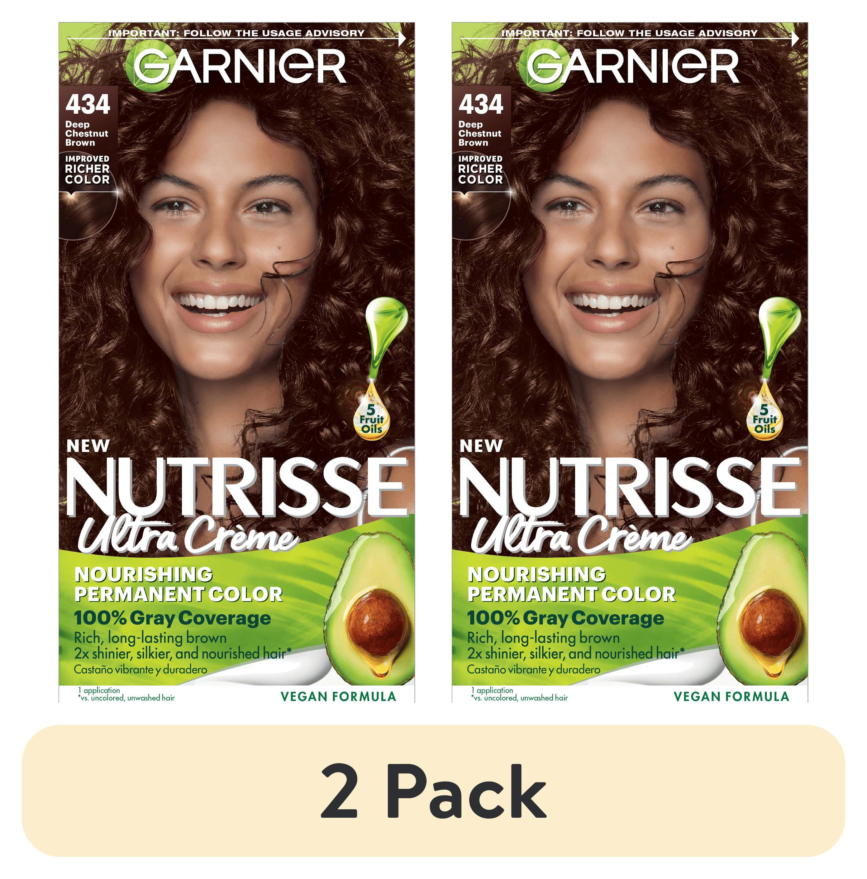 (2 pack) Garnier Nutrisse Nourishing Hair Color Creme, 434 Deep ...