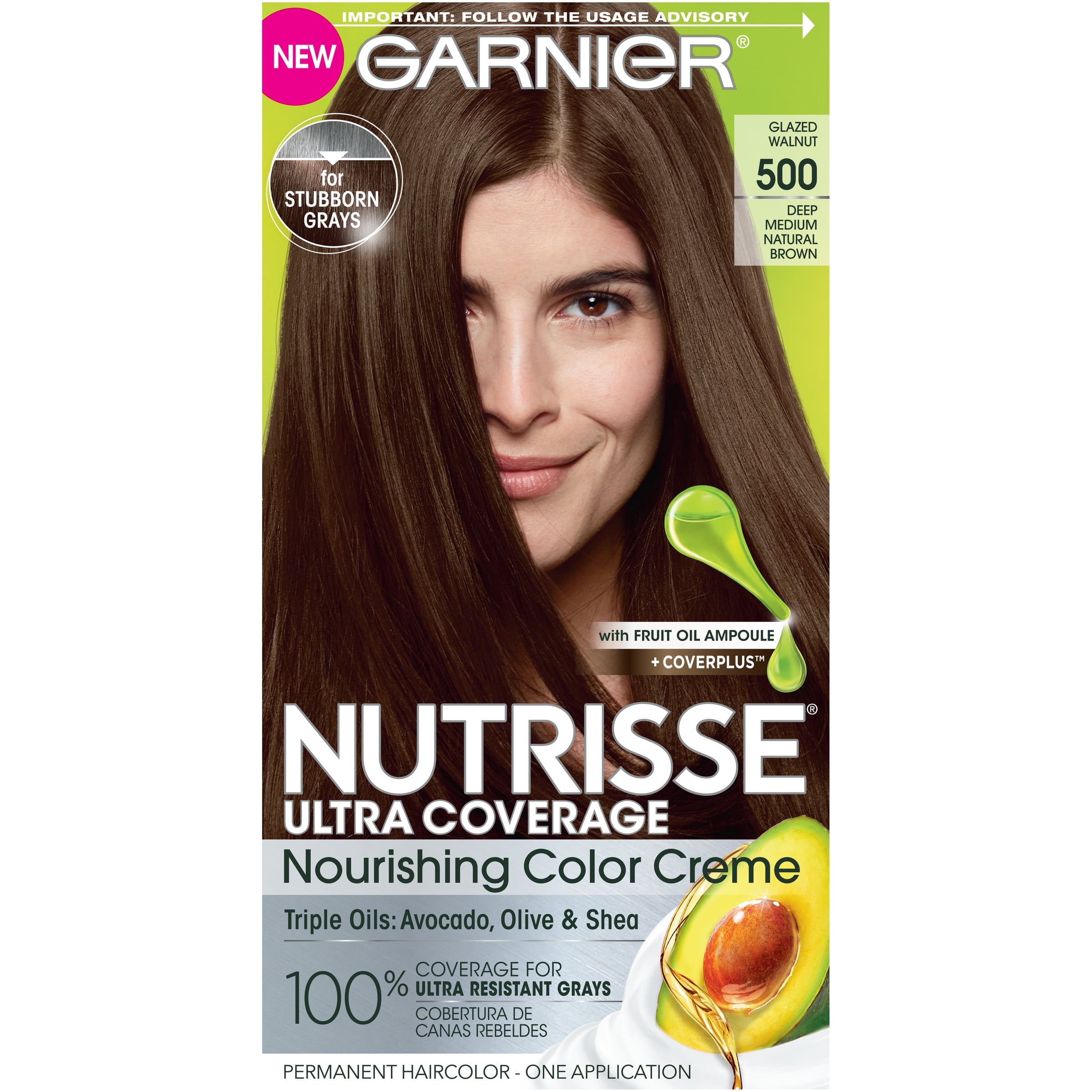 Garnier Nutrisse Nourishing Hair Color Creme 500 Deep Medium Natural ...