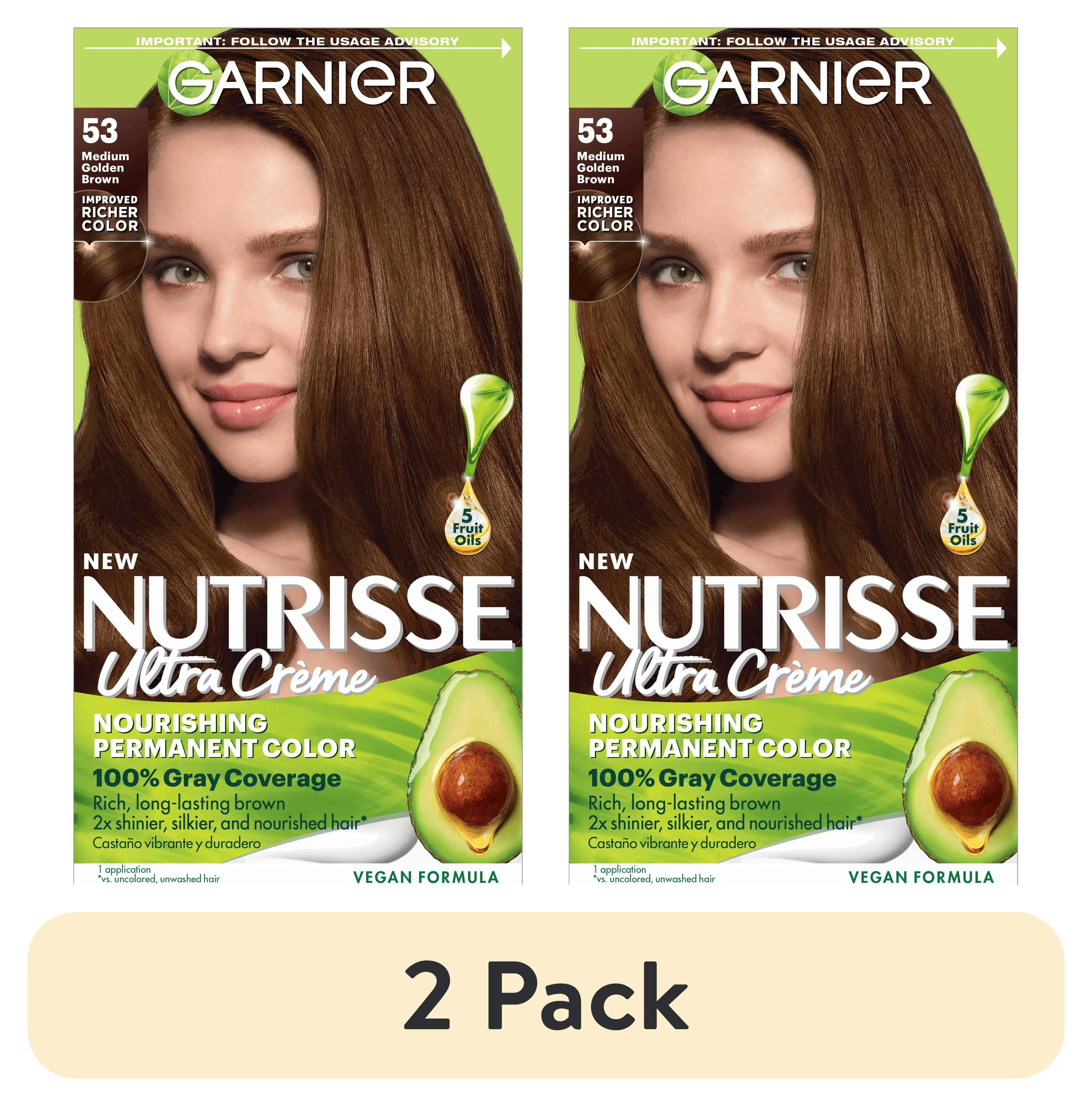 (2 pack) Garnier Nutrisse Nourishing Hair Color Creme, 53 Medium Golden ...
