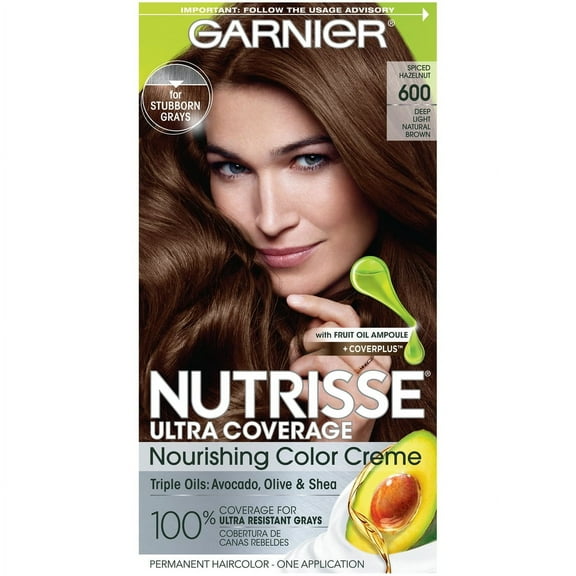 Garnier Nutrisse Nourishing Hair Dye Cream, Light Brown, Avocado Oil ...