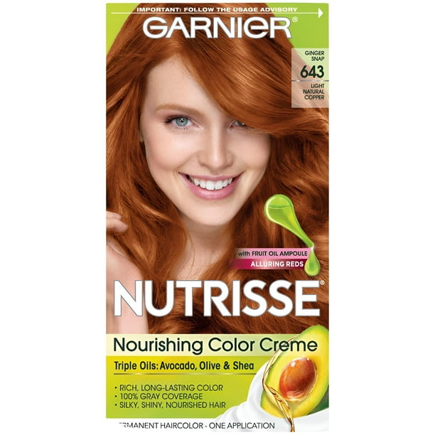 Garnier Nutrisse Nourishing Hair Color Creme, 643 Light Natural Copper ...