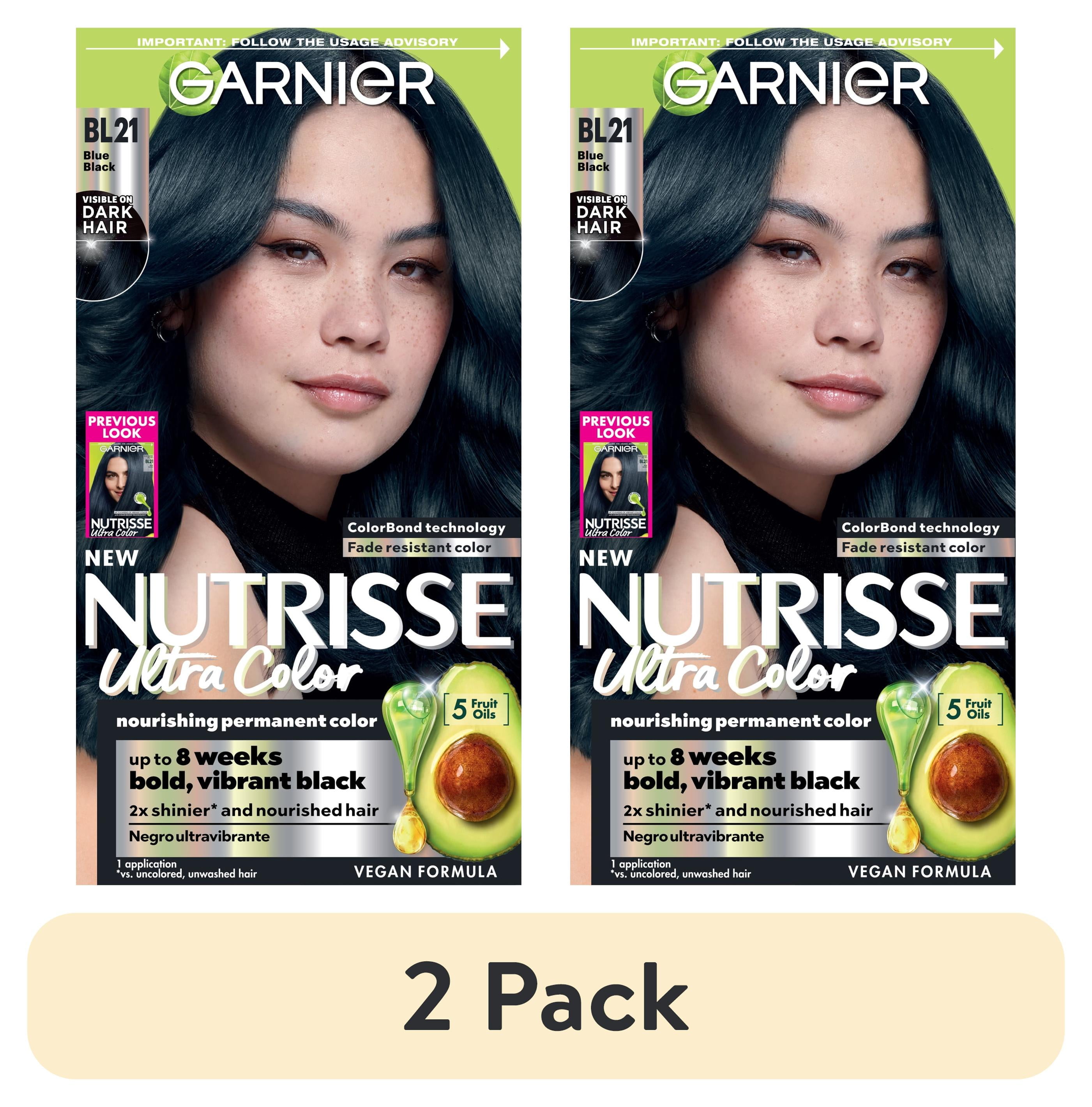 (2 pack) Garnier Nutrisse Ultra Nourishing Hair Color Creme, BL21 Blue ...