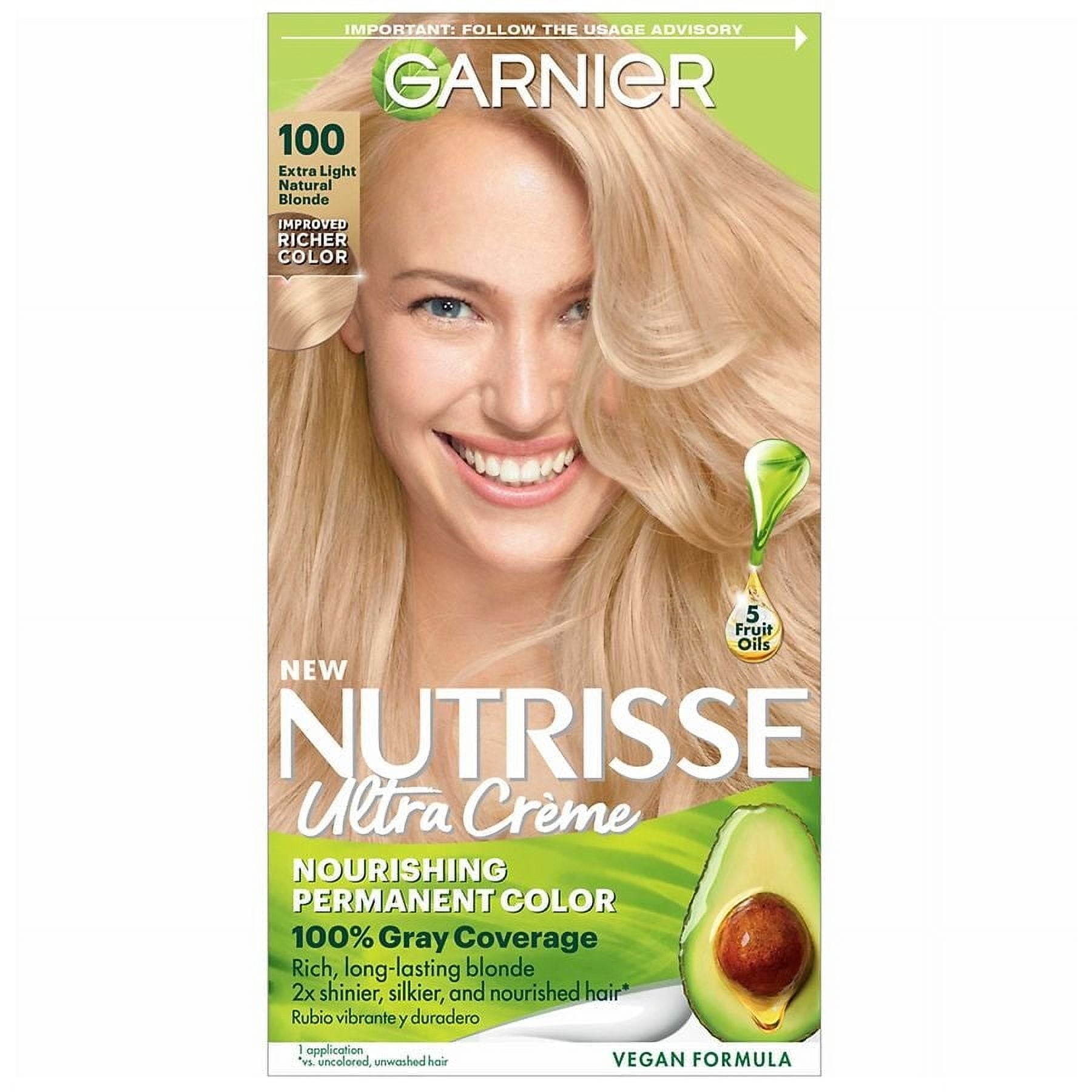 Garnier Nutrisse Nourishing Permanent Hair Color, 100 Extra-Light ...