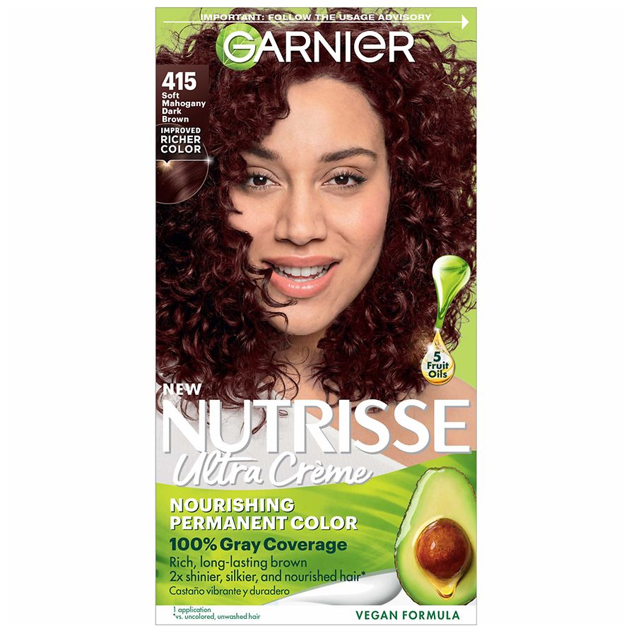 Garnier Nutrisse Nourishing Permanent Hair Color, 415 Soft Mahogany ...