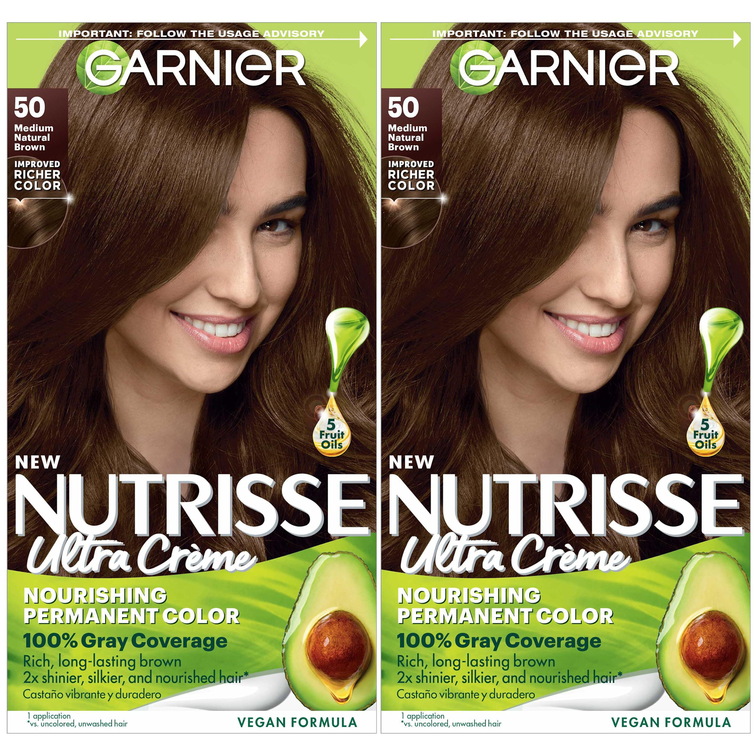 Garnier Nutrisse Nourishing Hair Color Creme, Medium Natural Brown ...