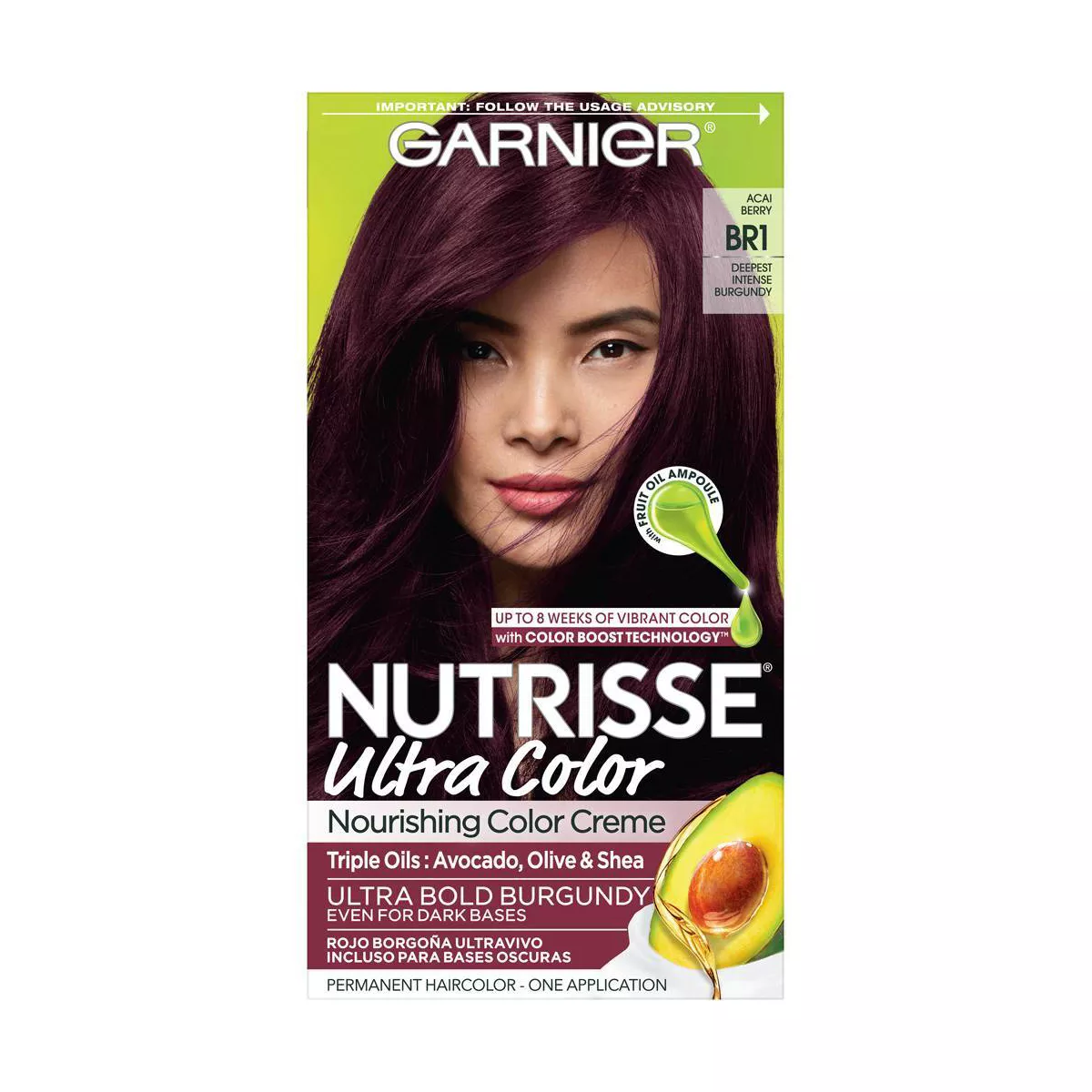 Garnier Nutrisse Ultra Color Nourishing Color Creme - BR1 Deepest Intense Burgundy,( Pack of 1 ...