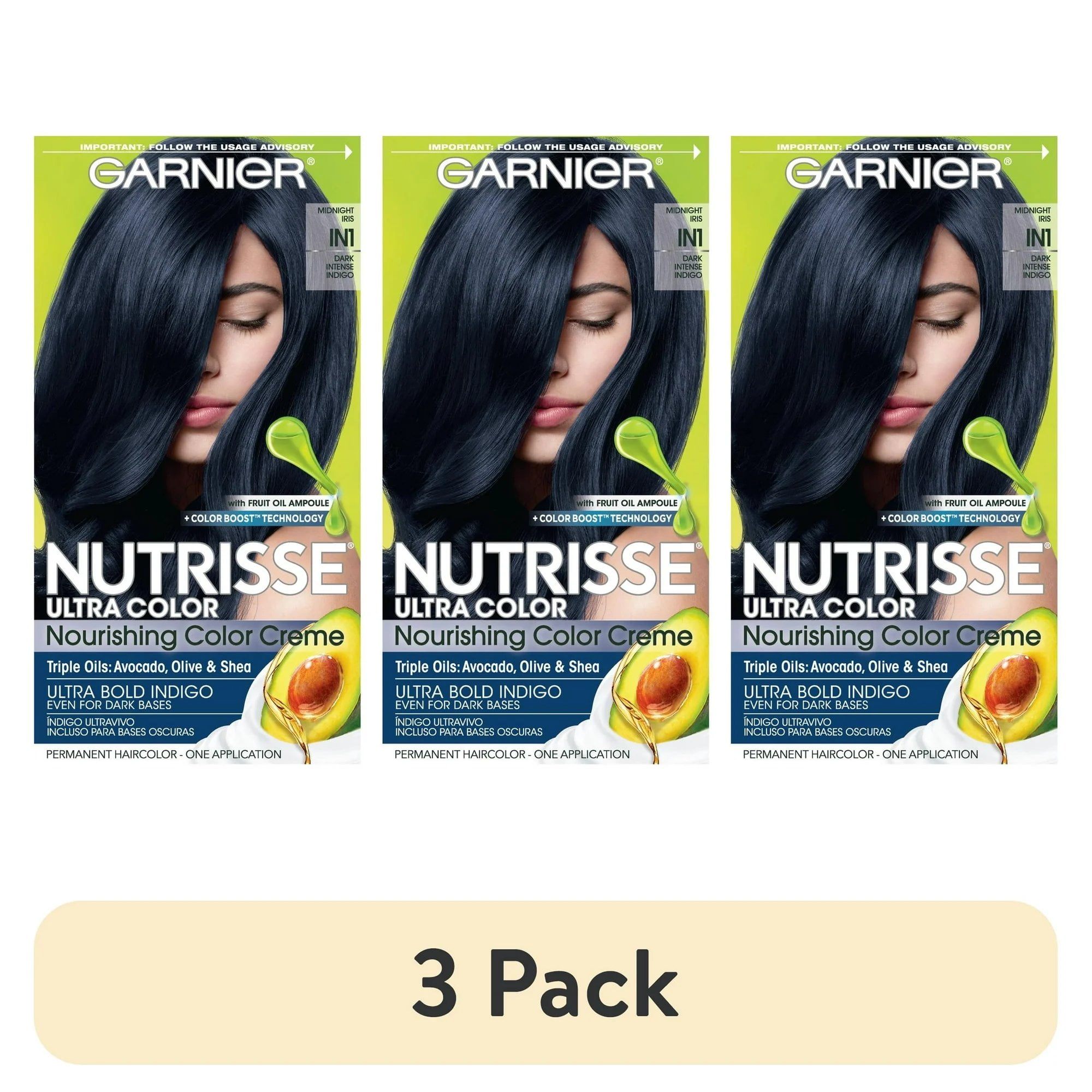 (3 pack) Garnier Nutrisse Ultra Nourishing Hair Color Creme,Permanent ...