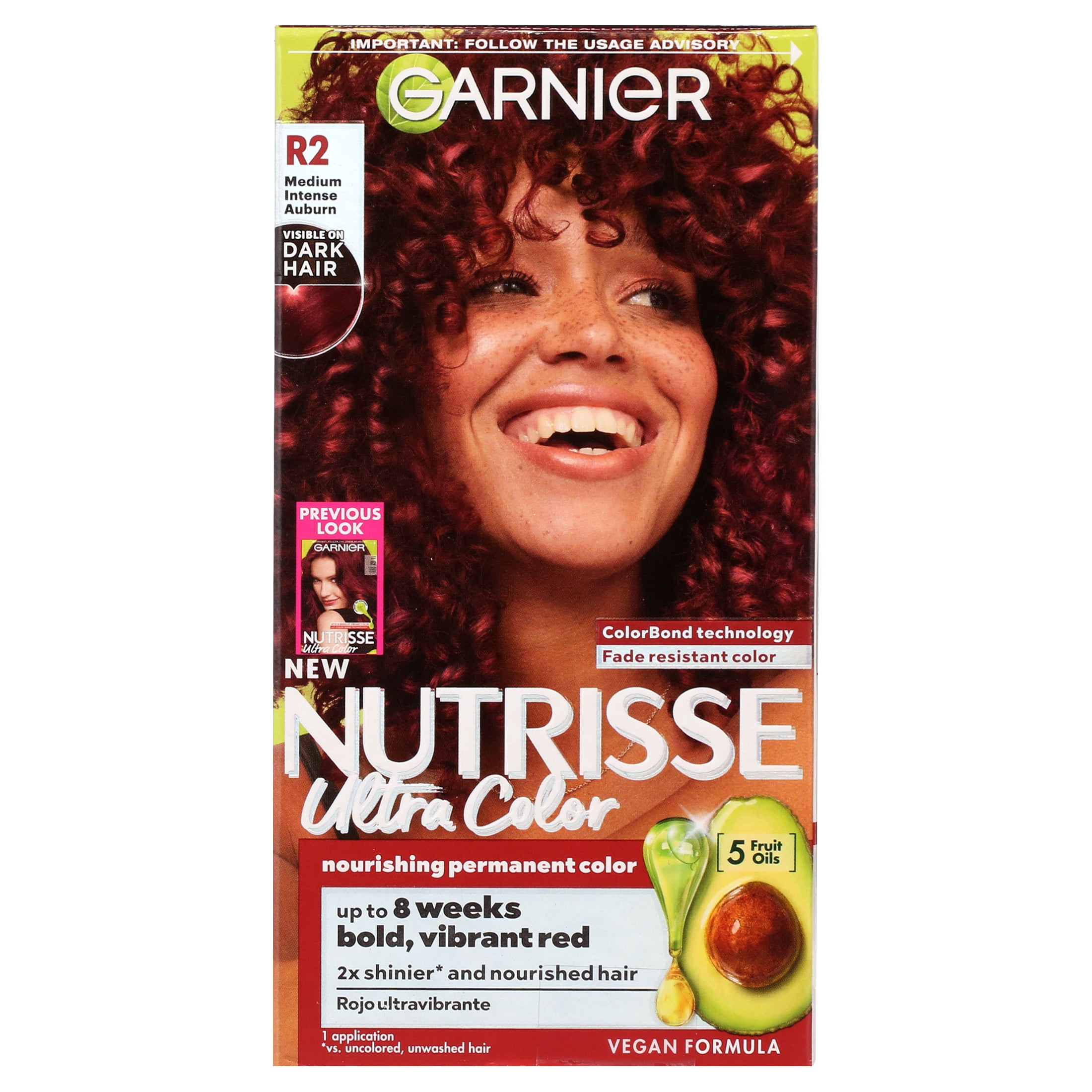 Garnier Nutrisse Ultra Nourishing Hair Color Creme, R2 Medium Intense ...