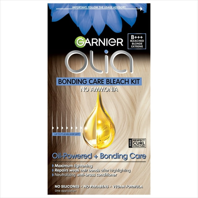 Garnier Olia Oil Powered Adult Hair Bleach Kit, Blonde Extreme ...