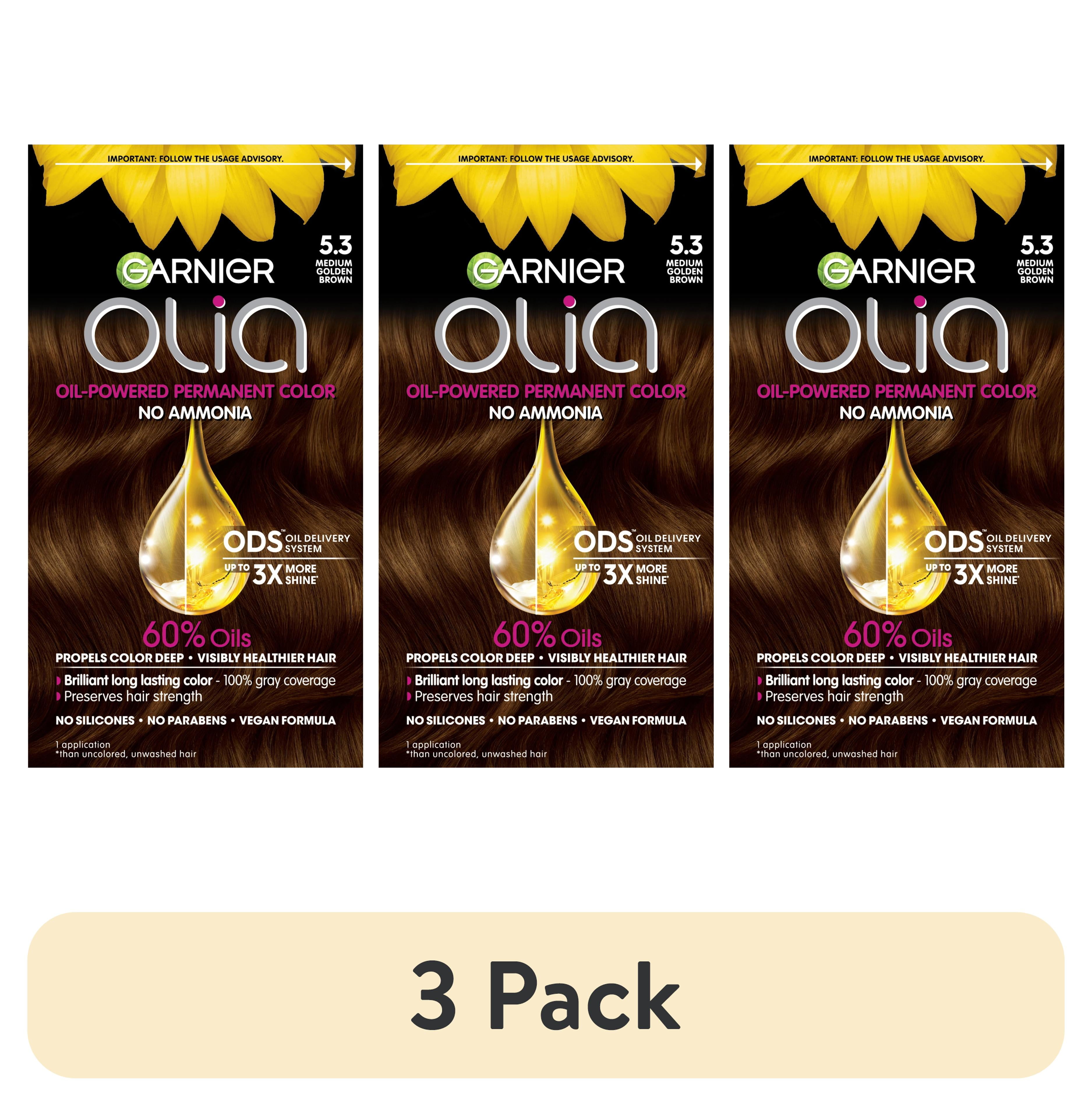 (3 pack) Garnier Olia Oil Powered Permanent Hair Color, 5.3 Medium Golden Brown - Walmart.com