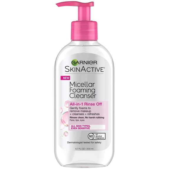 Garnier, Micellar Foaming Cleanser, 6.7 fl oz, All in 1 Face Wash ...