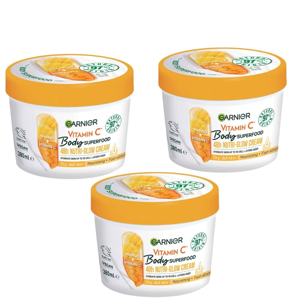 Garnier Superfood Vitamin C & Mango Body Cream 380ml 3 Pack - Walmart.com
