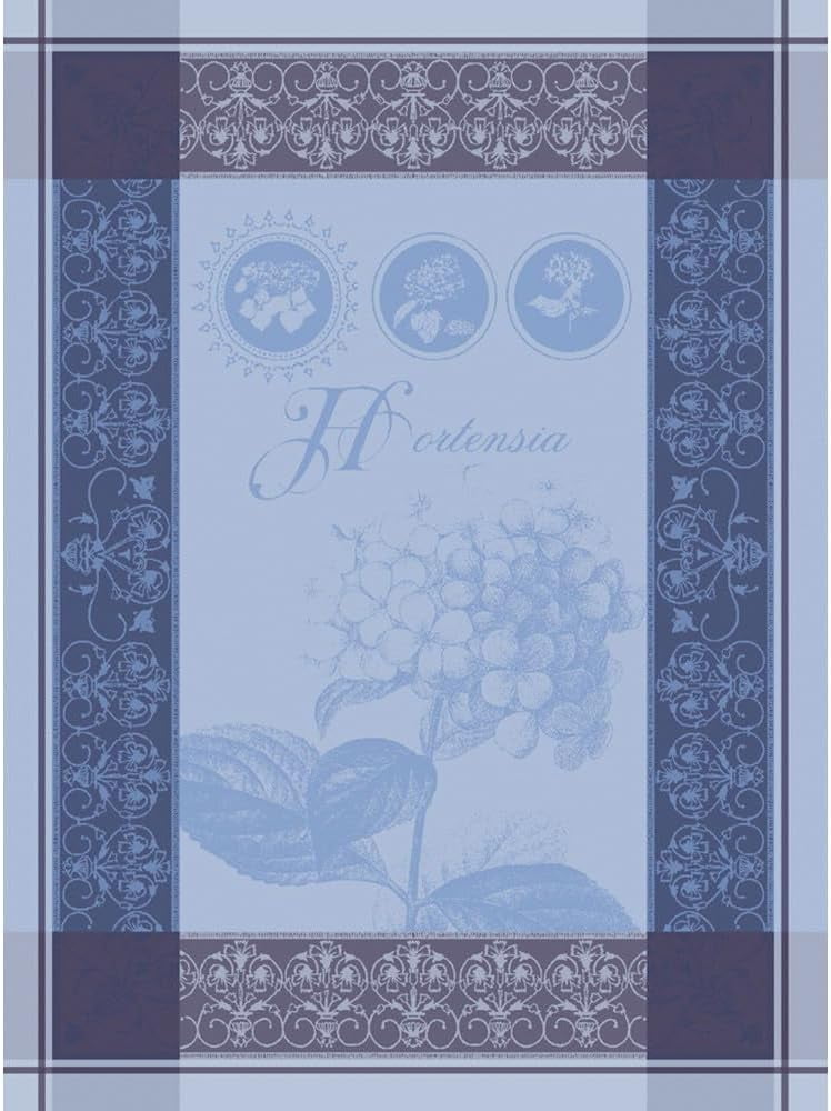 Garnier Thiebaut Hortensia Blue (Blue Hydrangea) French Kitchen Towel ...