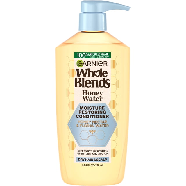 Garnier Whole Blends Honey Water Moisture Restoring Conditioner, Pump ...