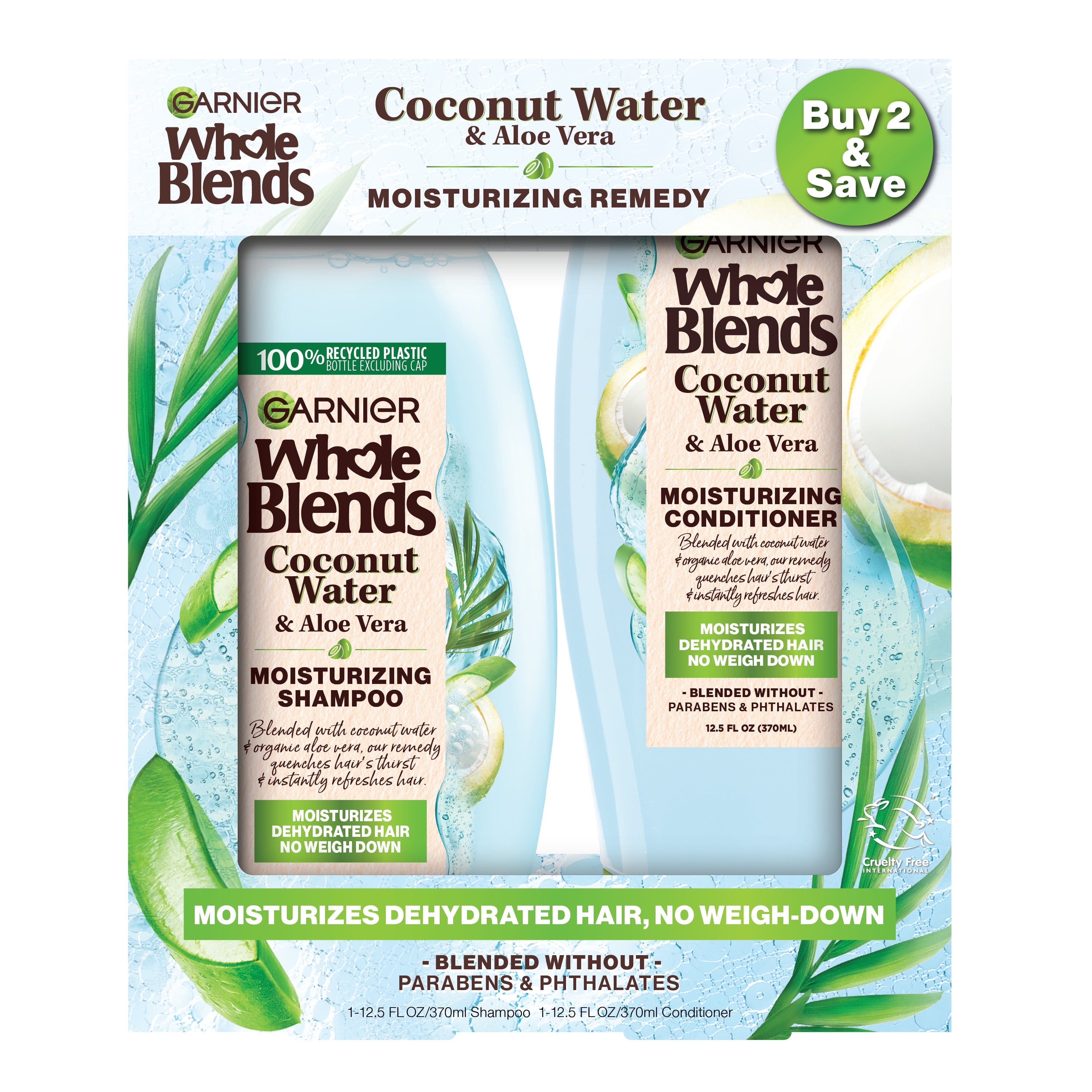 Garnier Whole Blends Moisturizing Shampoo and Conditioner, Dehydrated ...