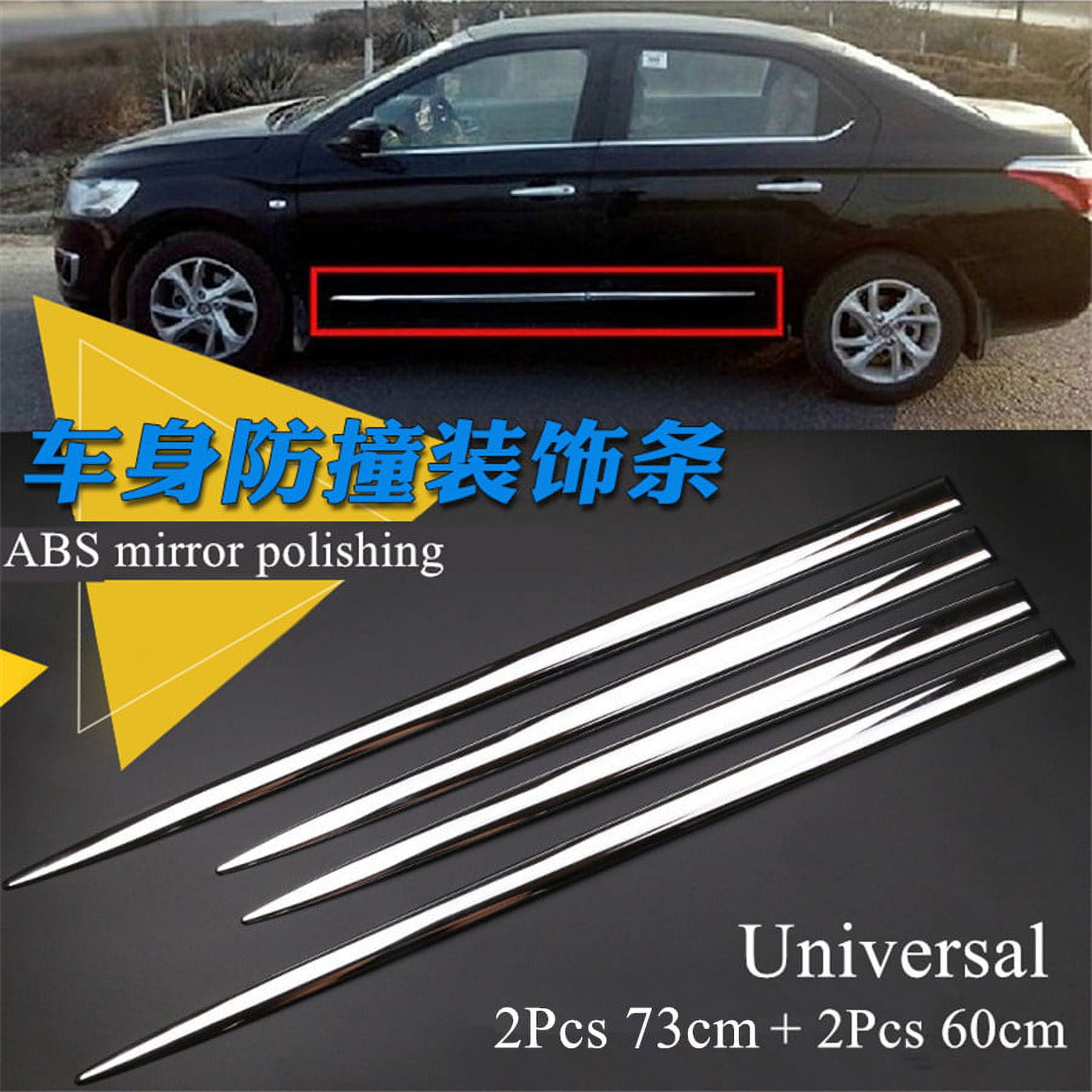 Garnish Body Molding Trim Cover 4Pcs Chrome Side Skirt Door Side Line ...