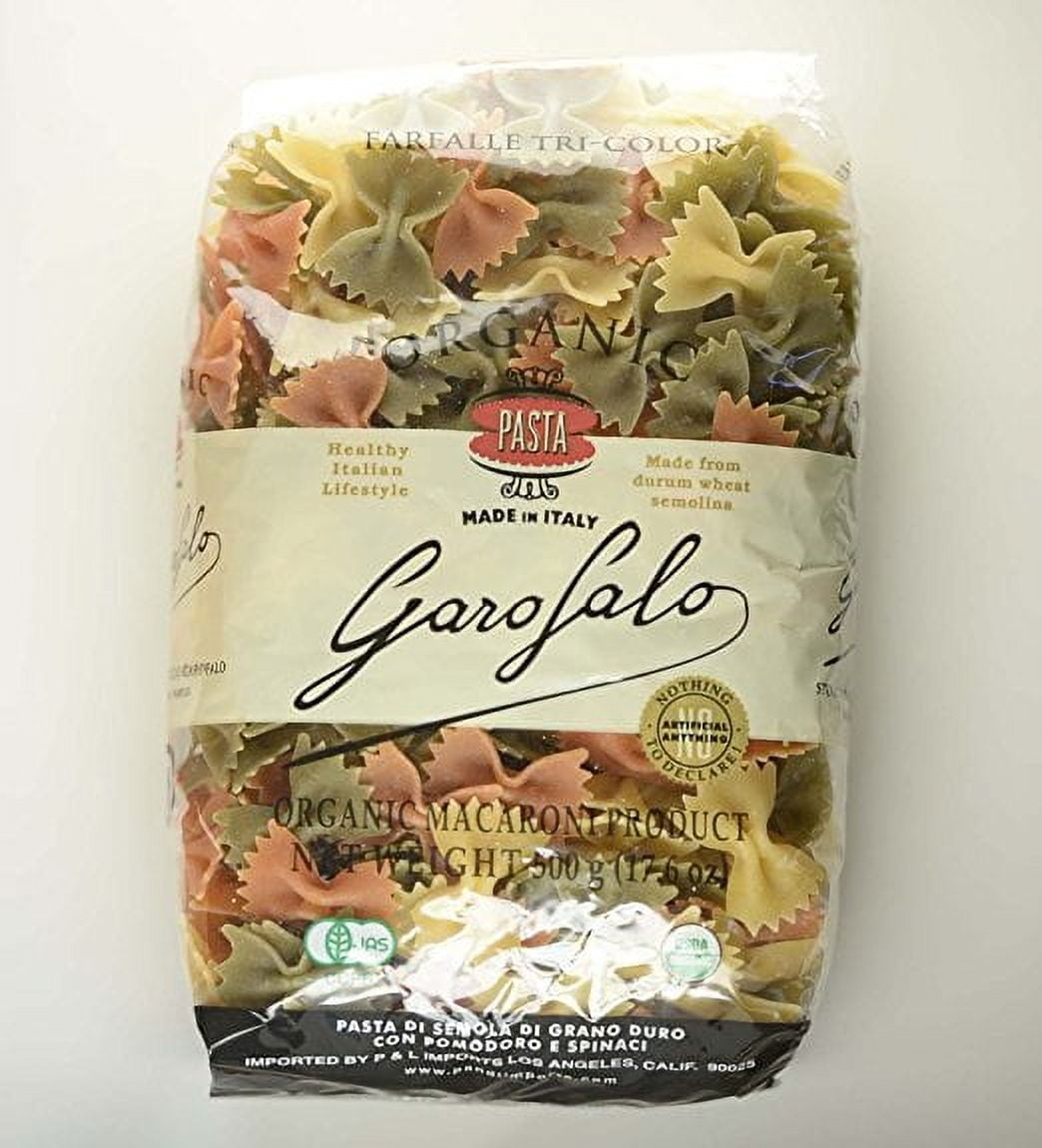 Garofalo Organic Pasta 17.6 Oz (Farfalle Tri-color) - Walmart.com