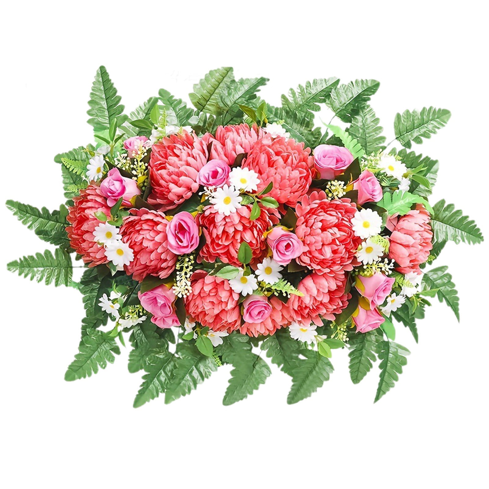 Garoy Artificial Chrysanthemum Rose Bouquet Grave Memorial Flowers ...