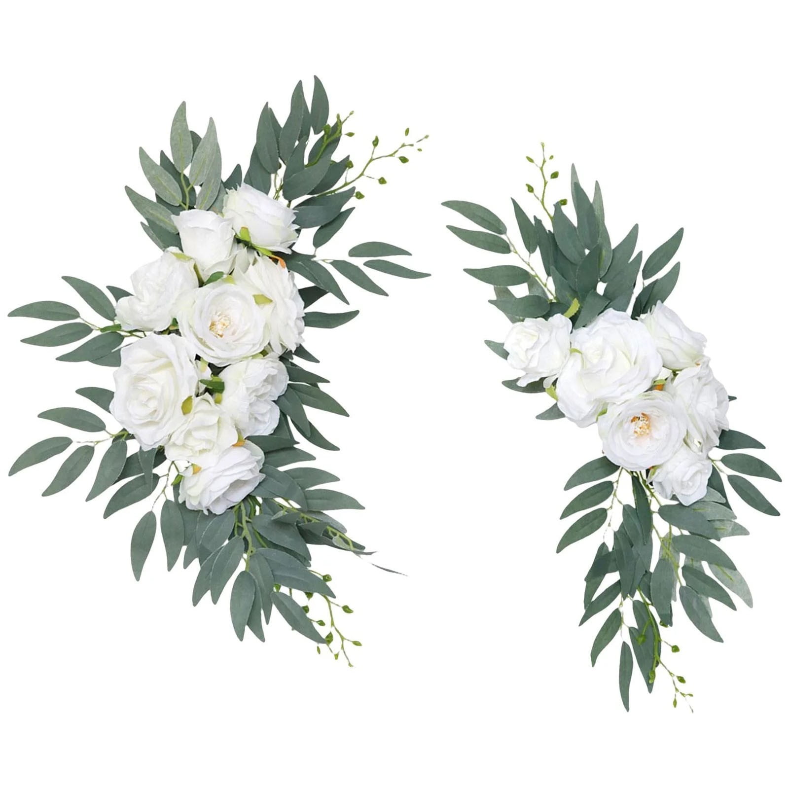 Garoy Artificial Flower Swag Set of 2 For Wedding Welcome Signs Floral ...