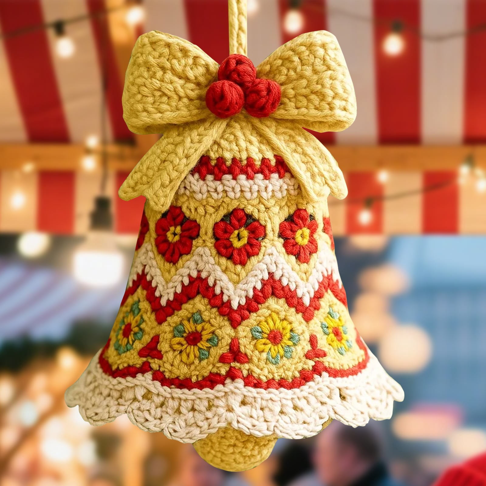 Garoy Crochet Christmas Bell Ornament,Crochet Kits,Crochet Christmas ...
