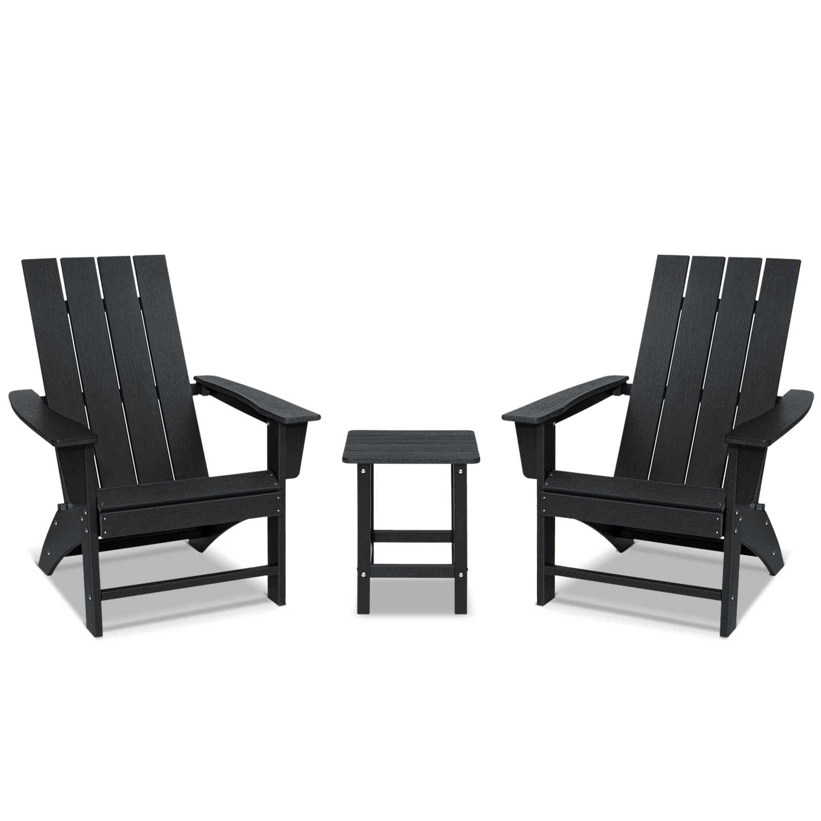 Westin Outdoor 3-Pieces Adirondack Chair with Ottoman & Side Table Set ...