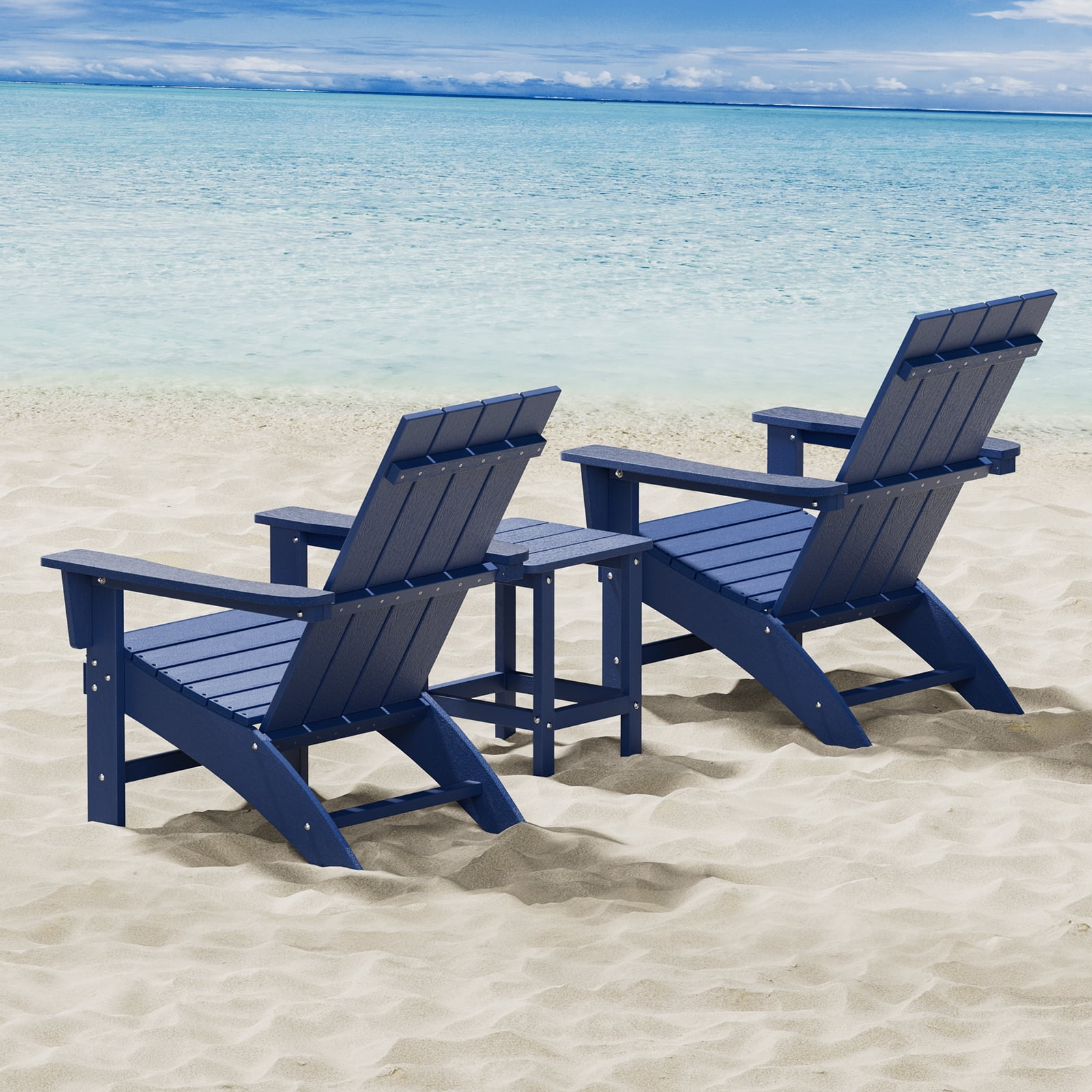 Garpans 3-Piece Adirondack Chair Set with Table HDPE All Wheather ...