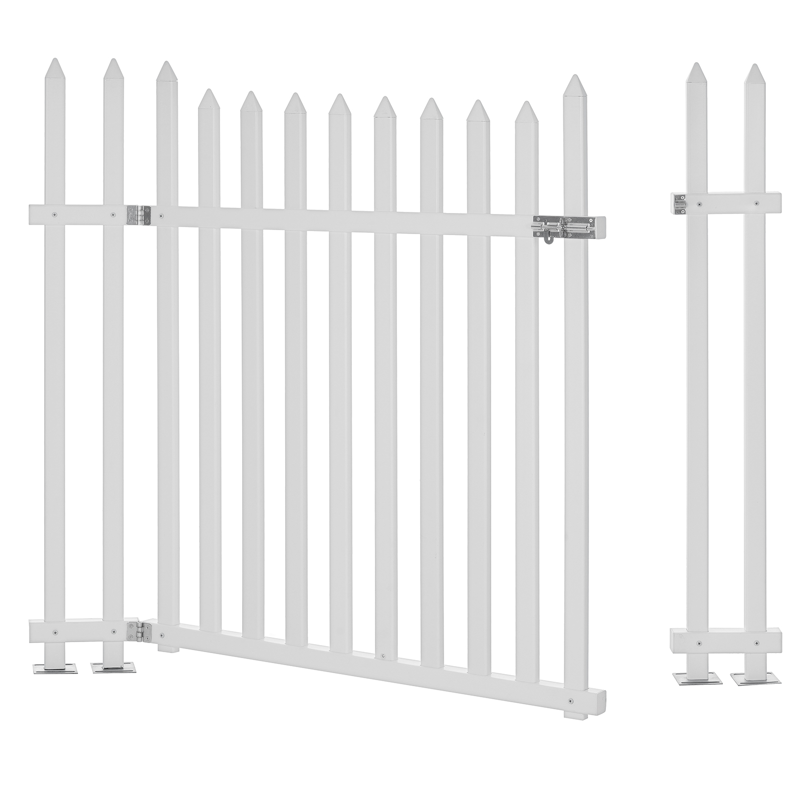 Suncast Outdoor Garden Yard 4 Panel Screen Enclosure Gated Fence, White ...