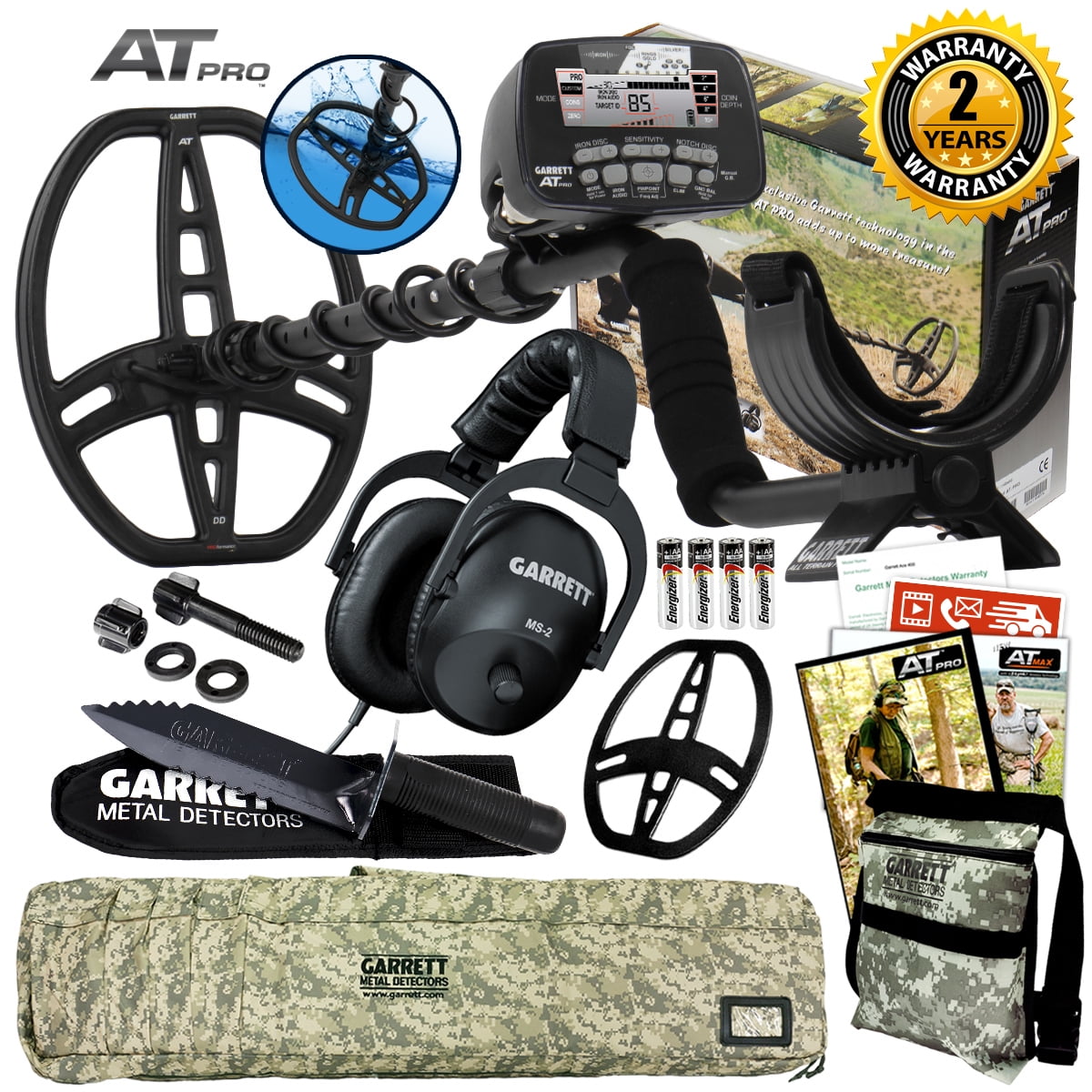 Garrett AT Pro Metal Detector Adventure Pack Accessory Package ...