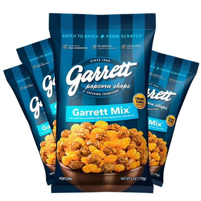 Garrett Popcorn Garrett Mix, 6.0Oz, 4 Bags, Cheese And Caramel Gourmet ...