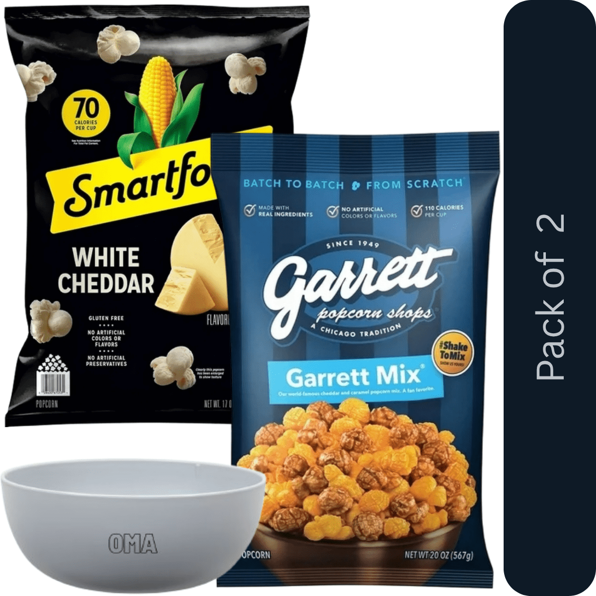 Garrett Popcorn Shops Garrett Mix, 20 oz. & Smartfood White Cheddar ...