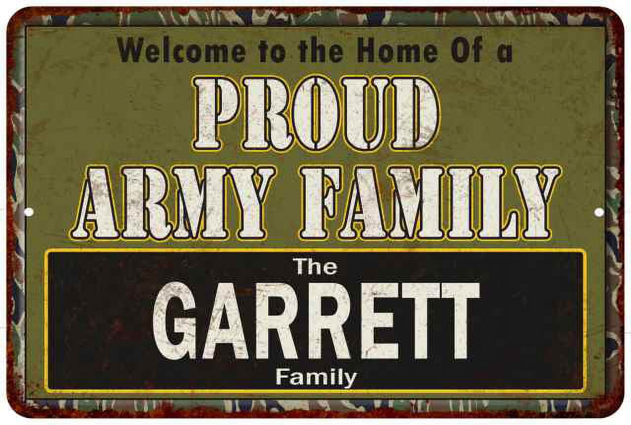 Garrett Proud Army Family Sign Gift 8x12 Metal Sign 108120023253 ...