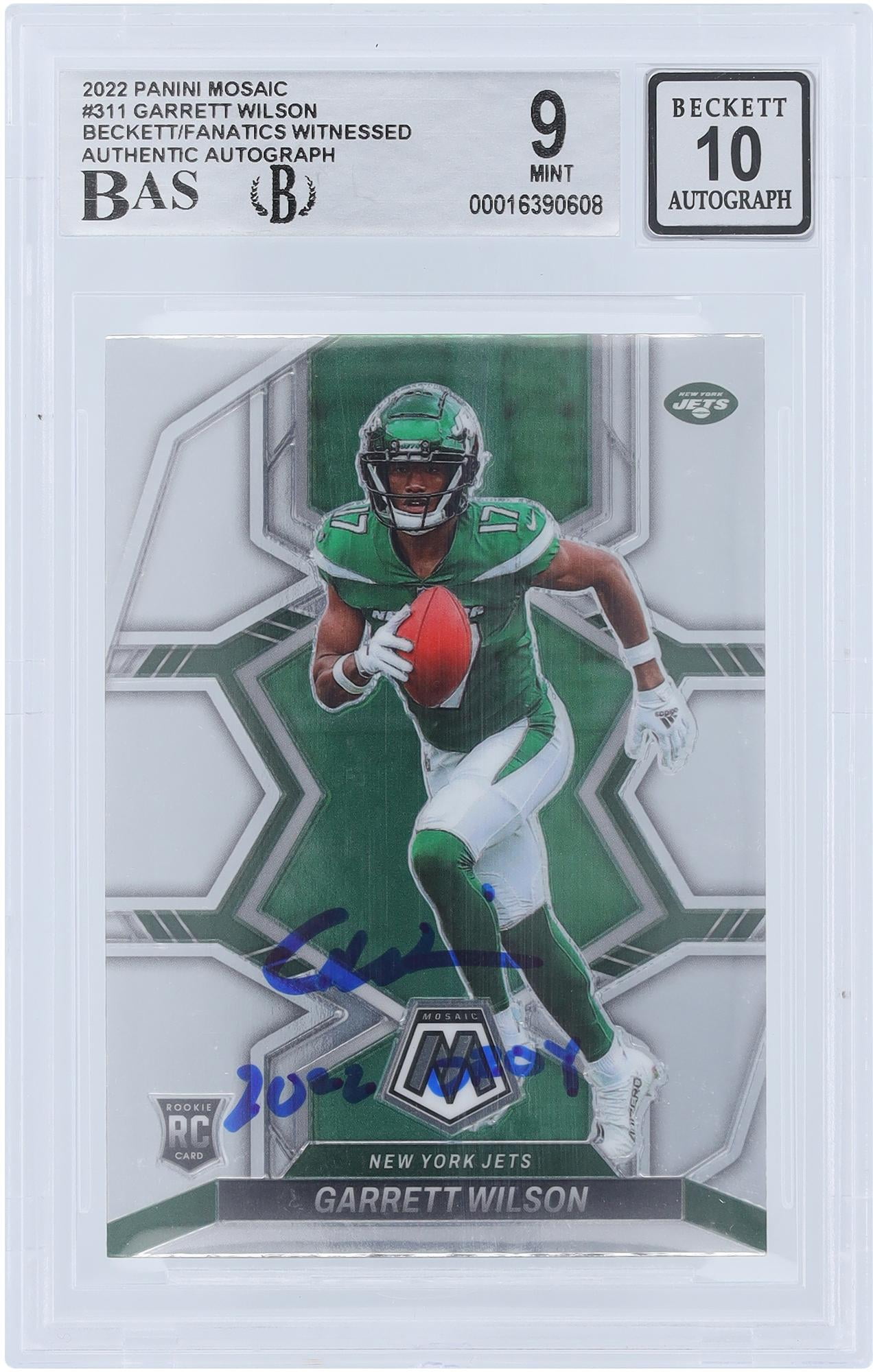 Garrett Wilson New York Jets Autographed 2022 Panini Mosaic #311 ...