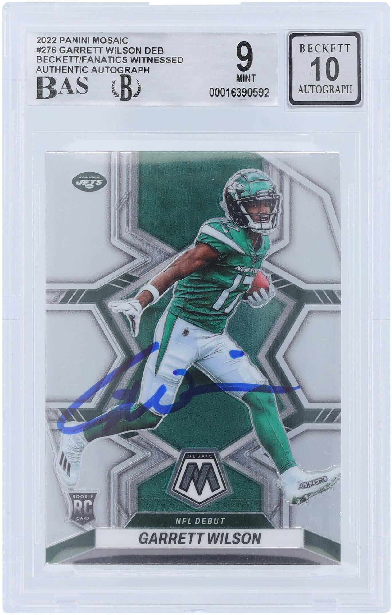 Garrett Wilson New York Jets Autographed 2022 Panini Mosaic NFL Debut ...