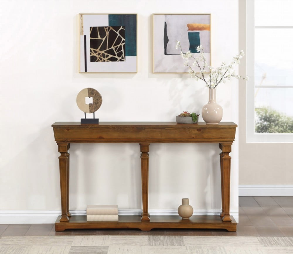 Garrison Oak Finish Console Table - Stunning and Functional - Walmart.com