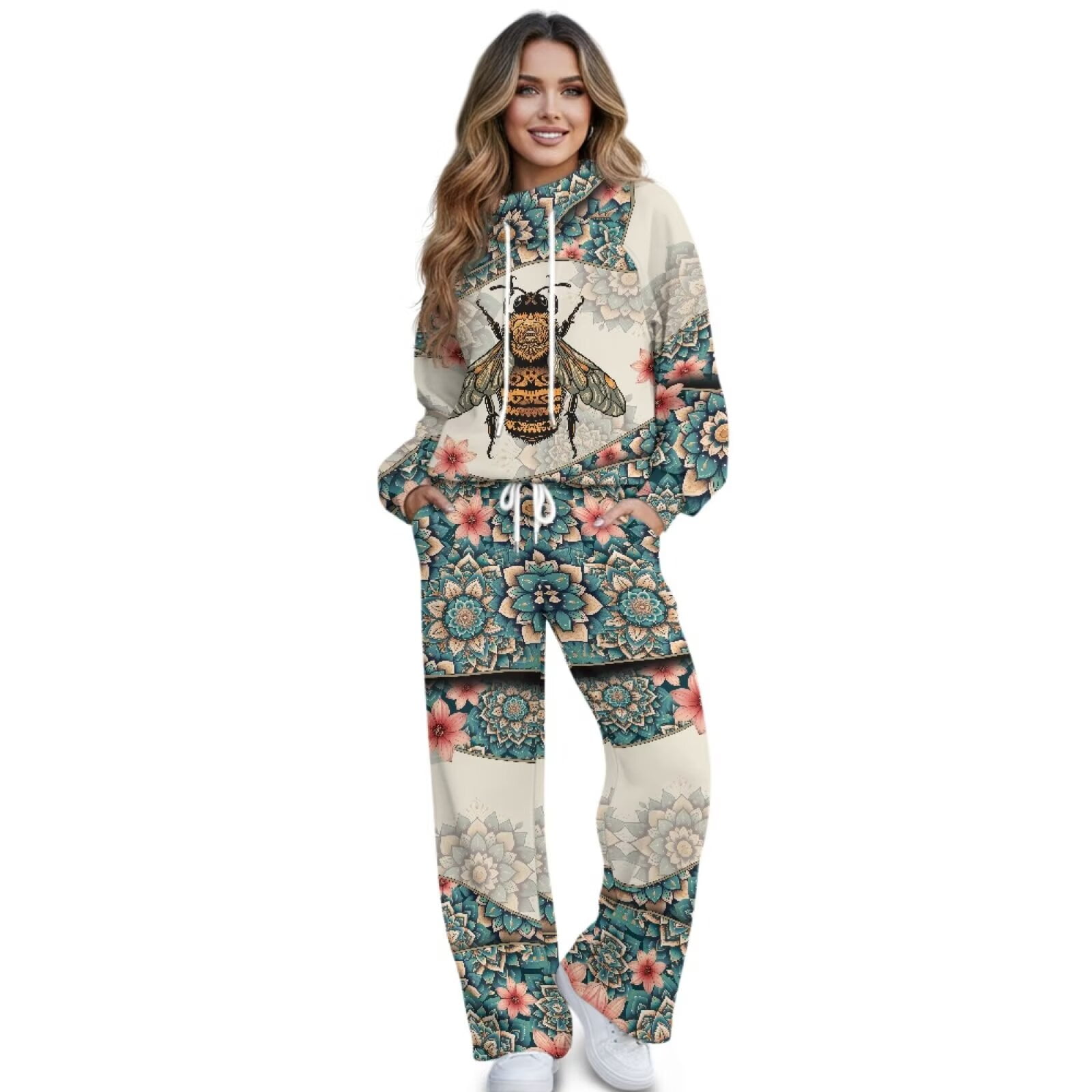 Garronmavis Womens 2 Piece Outfits Boho Beer Hoodie Sweatshirt Jogger ...