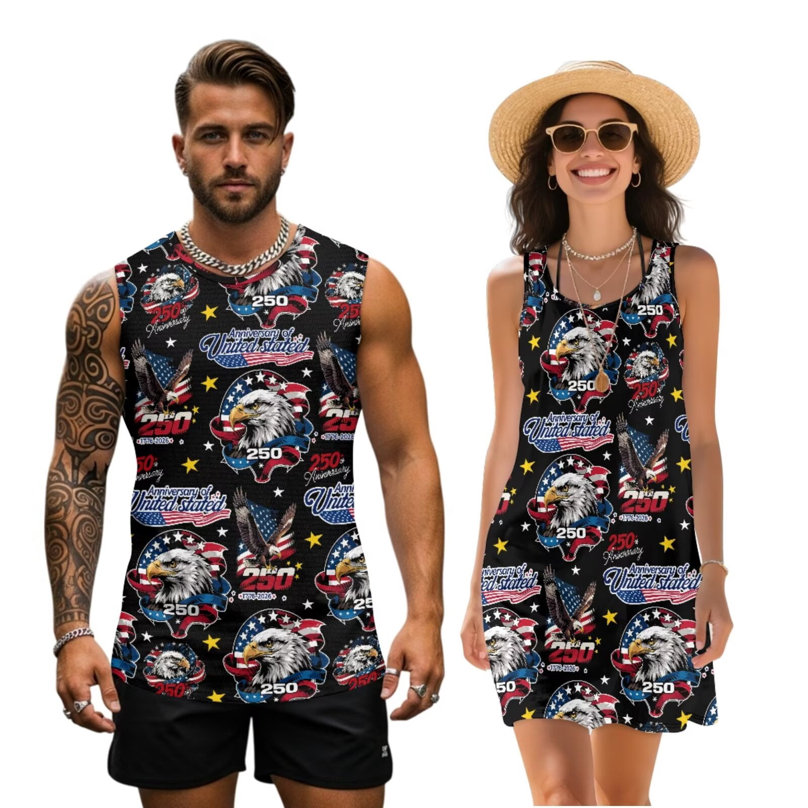 Garronmavis 250th Anniversary Couple Matching Outfit Bald Eagle Coverup ...